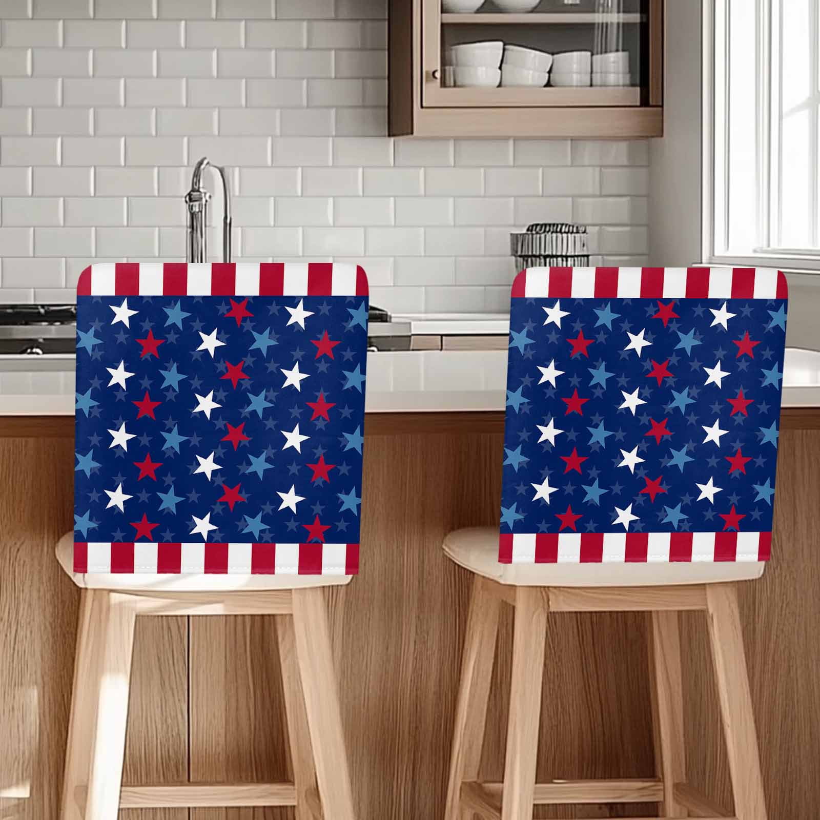 USA Flag Chair Covers Set of 4 Flag Day 4th of July Independence Day ...