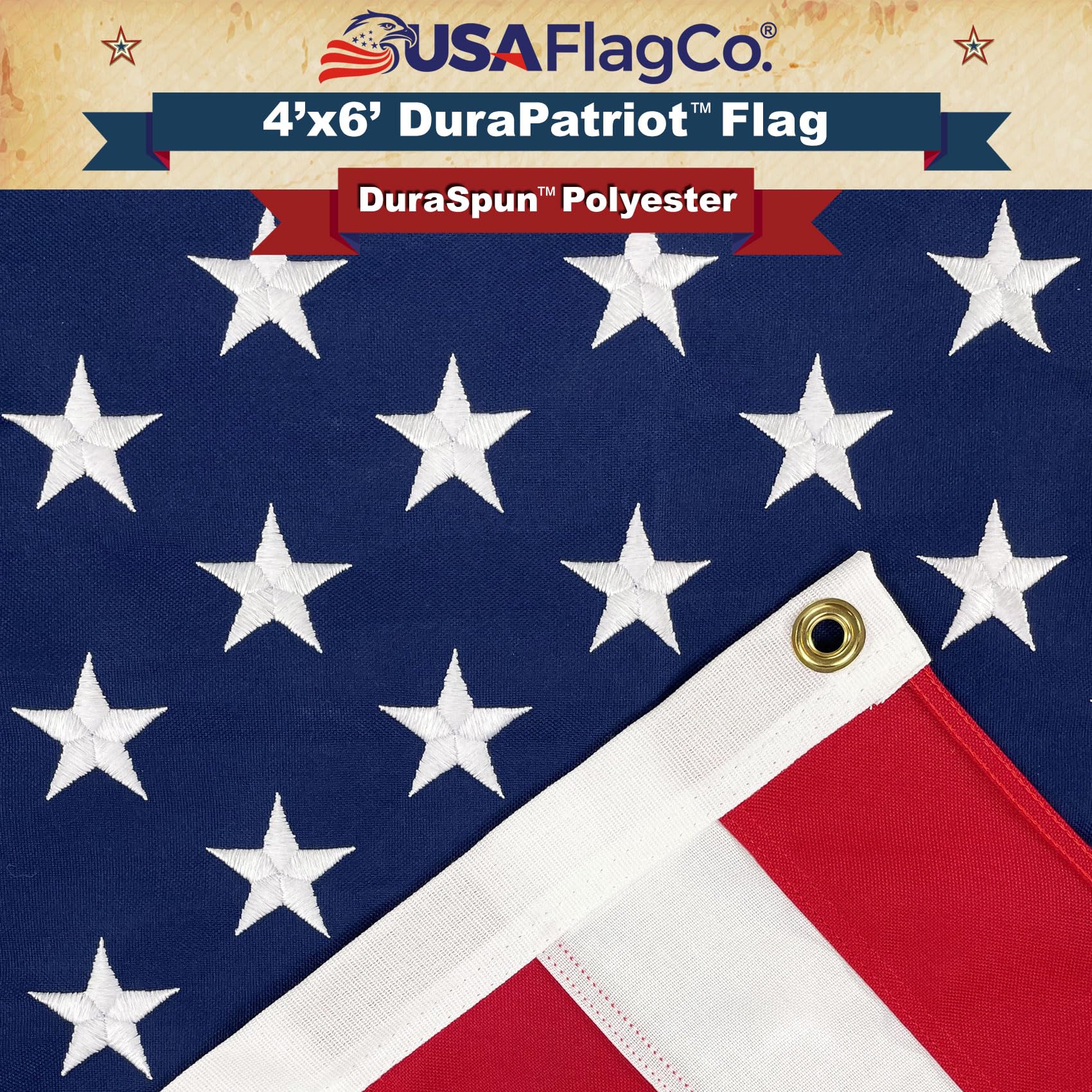 USA Flag Co. DuraPatriot 4x6 American Flag - Outdoor, Made in USA ...
