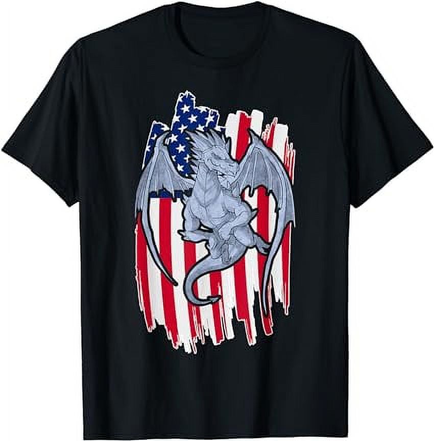 USA Flag Dragon 4th Of July Gift Patriotic Dragon T-Shirt - Walmart.com
