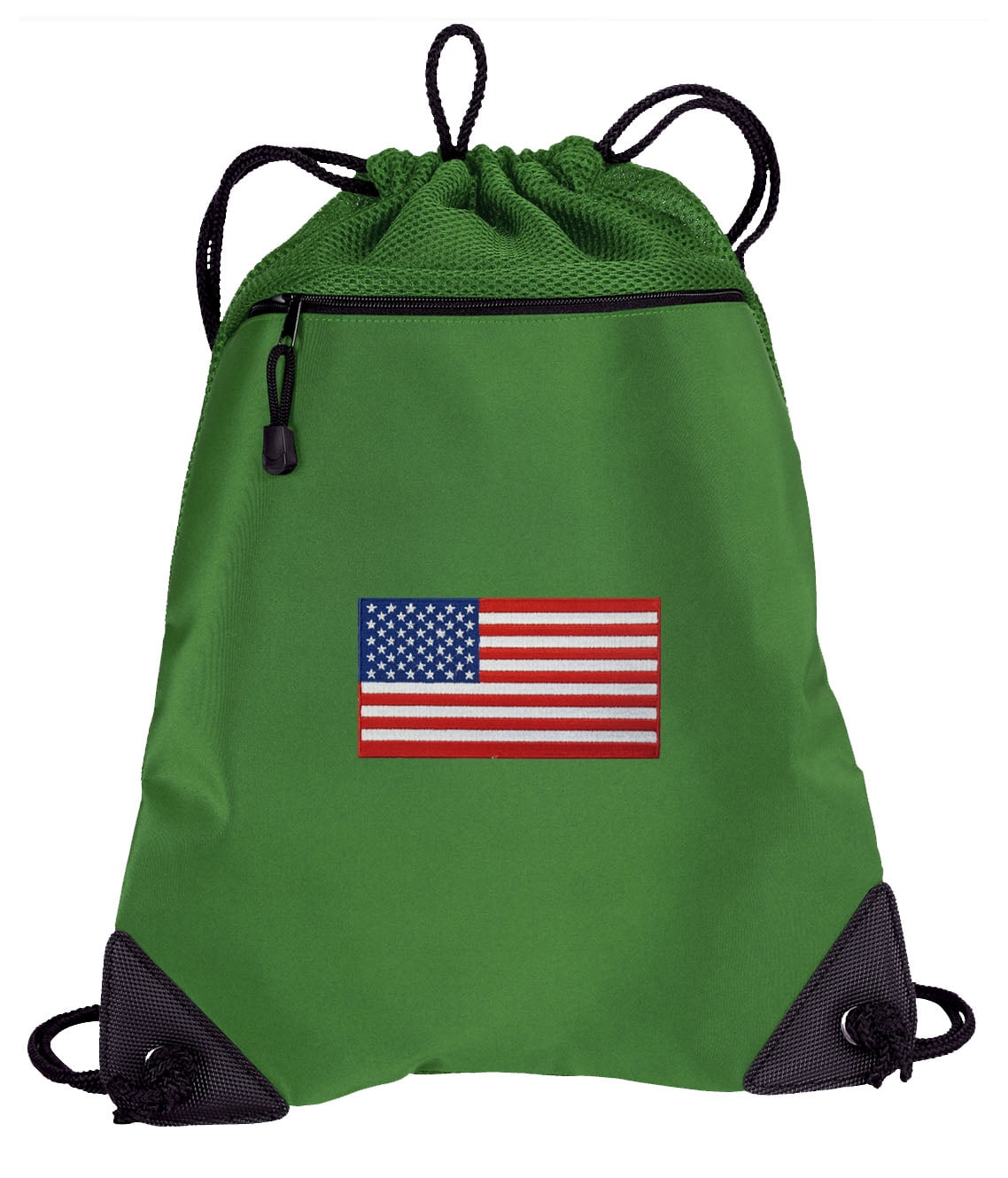 USA Flag Drawstring Bag TWO SECTION American Flag Cinch Backpack Pack ...