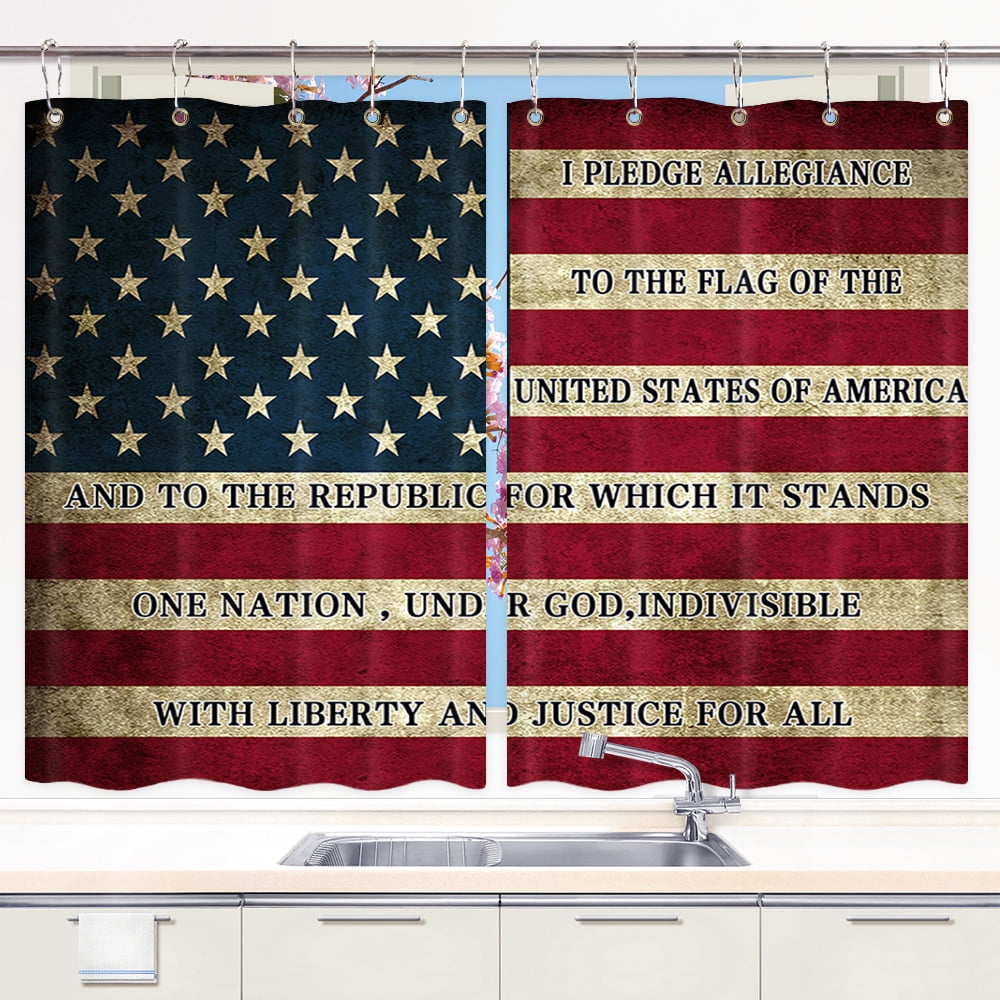 USA Flag Kitchen Curtains, Fourth of July Independence Day Kitchen ...