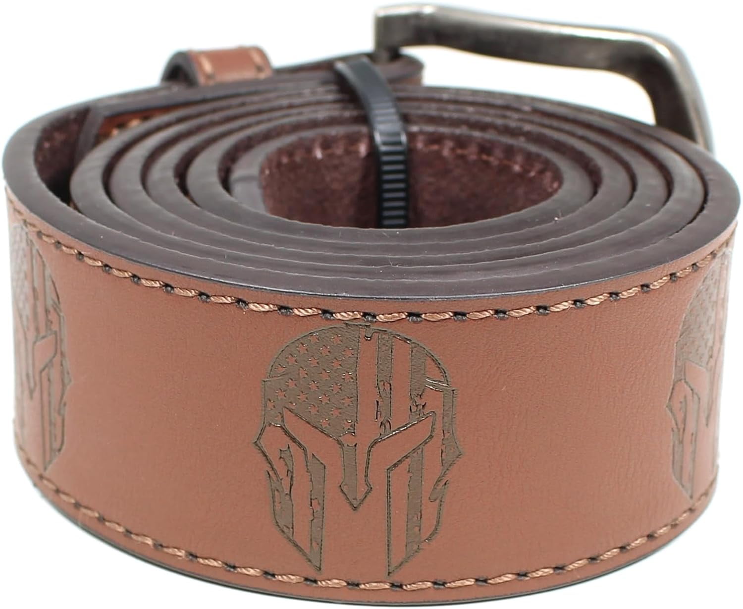 USA Flag Leather Belt Strap Metal Buckle 1.5" Wide with Snaps ...