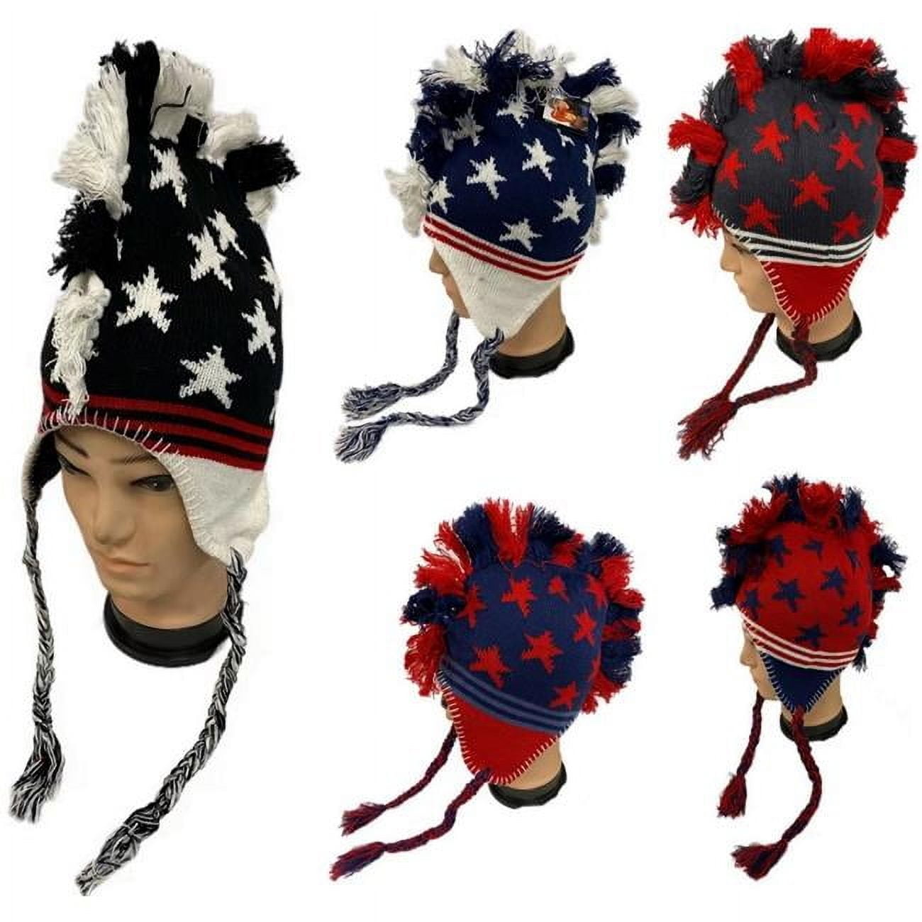 USA Flag Mohawk Style Ear Flaps Winter Hats - Case of 24 - Walmart.com
