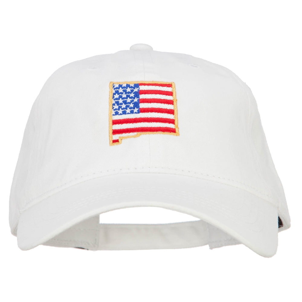 USA Flag New Mexico Map Embroidered Washed Buckle Cap - White OSFM ...