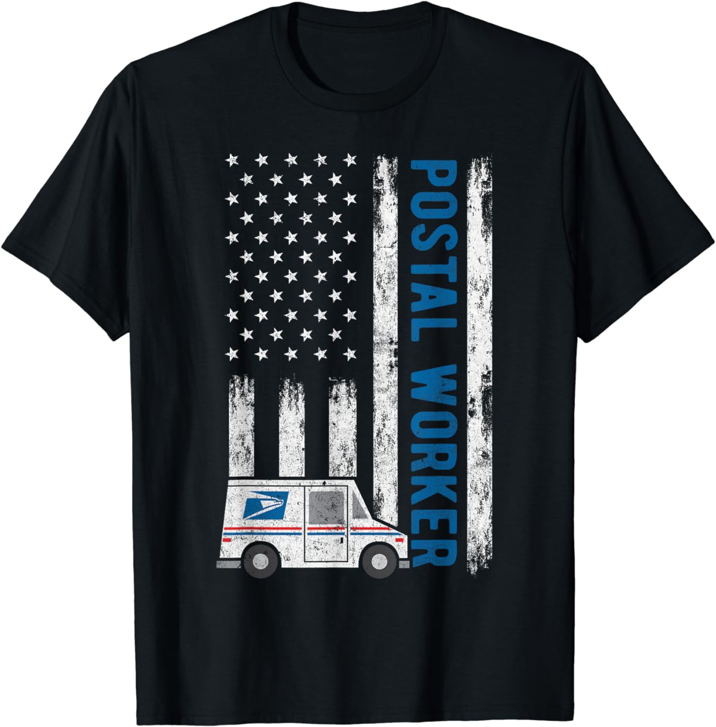 USA Flag Patriotic Postal Worker Mailman Mail Lady Novelty T-Shirt ...