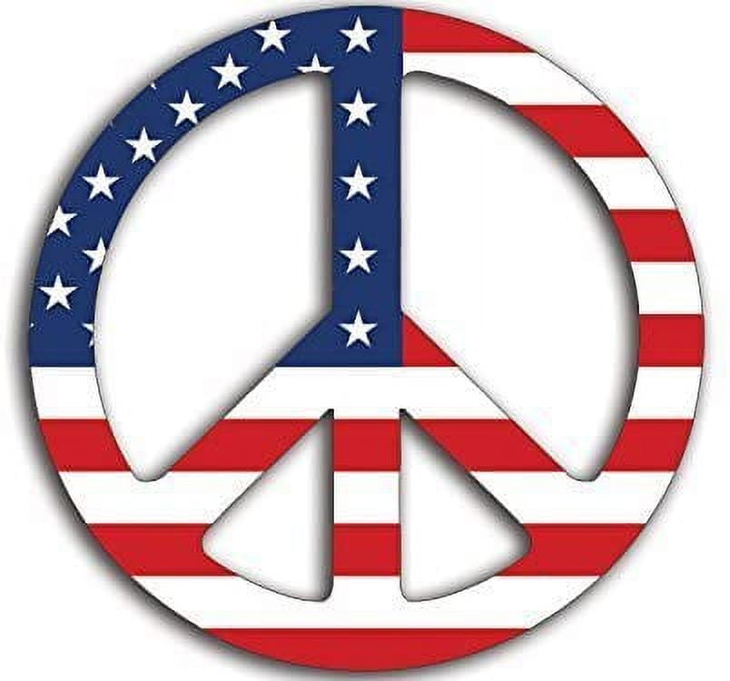 USA Flag Peace Sign Symbol Shaped 3M Reflective sticker| Dyed Vinyl ...