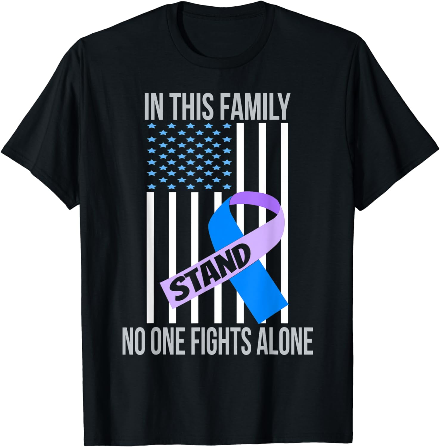 USA Flag Purple & Blue Ribbon Shirt Preeclampsia Awareness T-Shirt ...