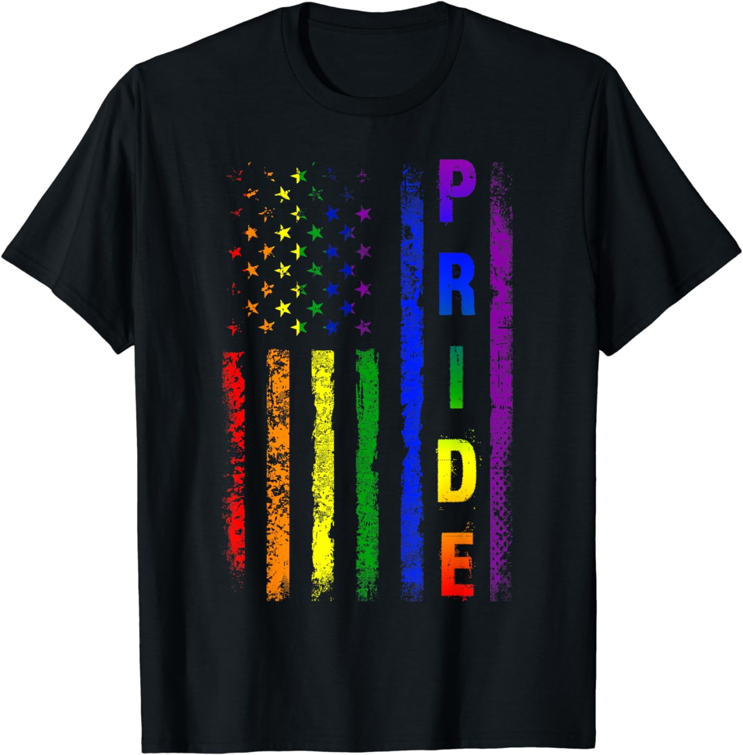 USA Flag Rainbow 4th Of July LGBTQ Gay Pride Month LGBT T-Shirt ...