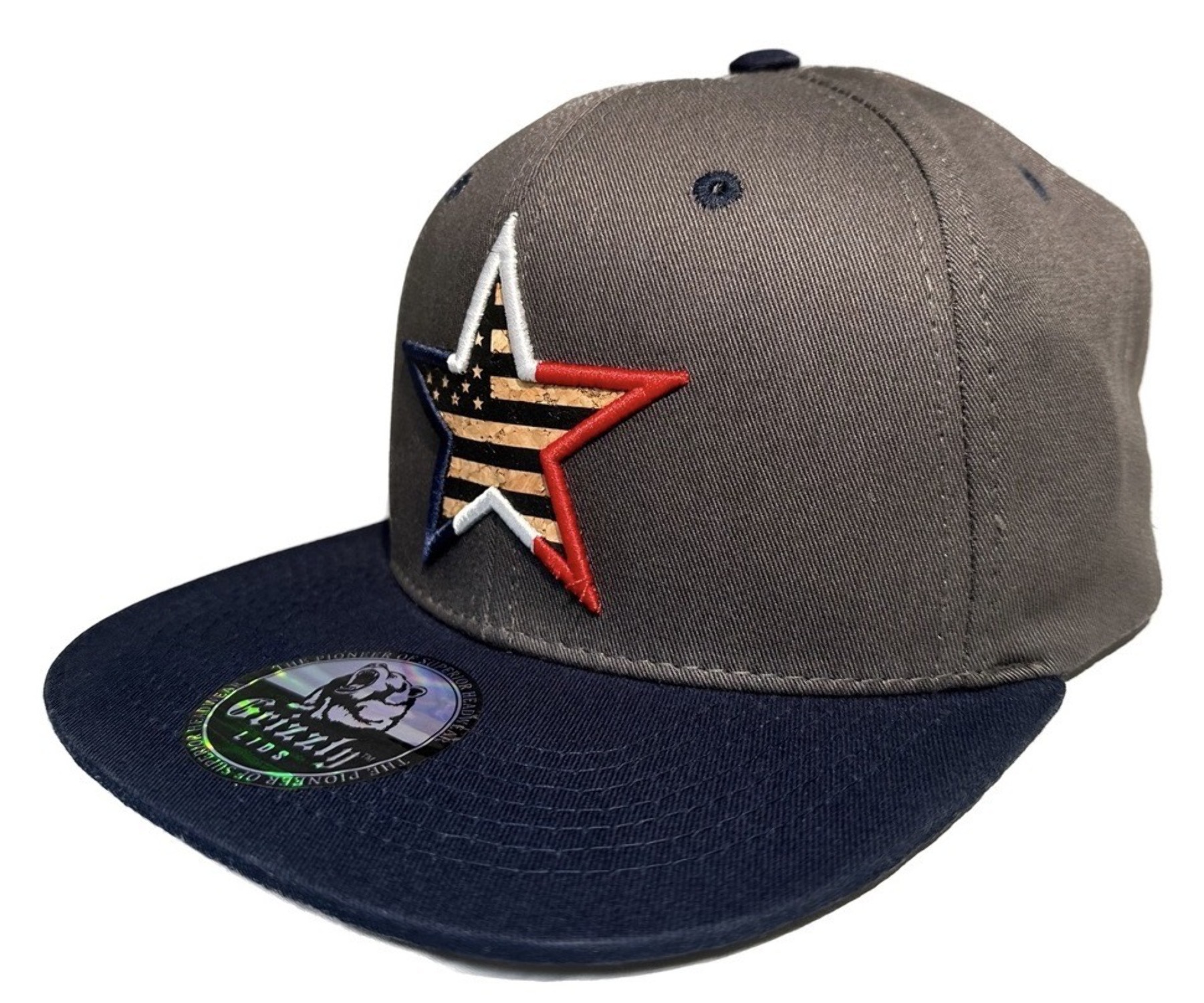 USA Flag Star Cork Patch Snapback 6 Panel Adjustable Snap Fit Hat ...