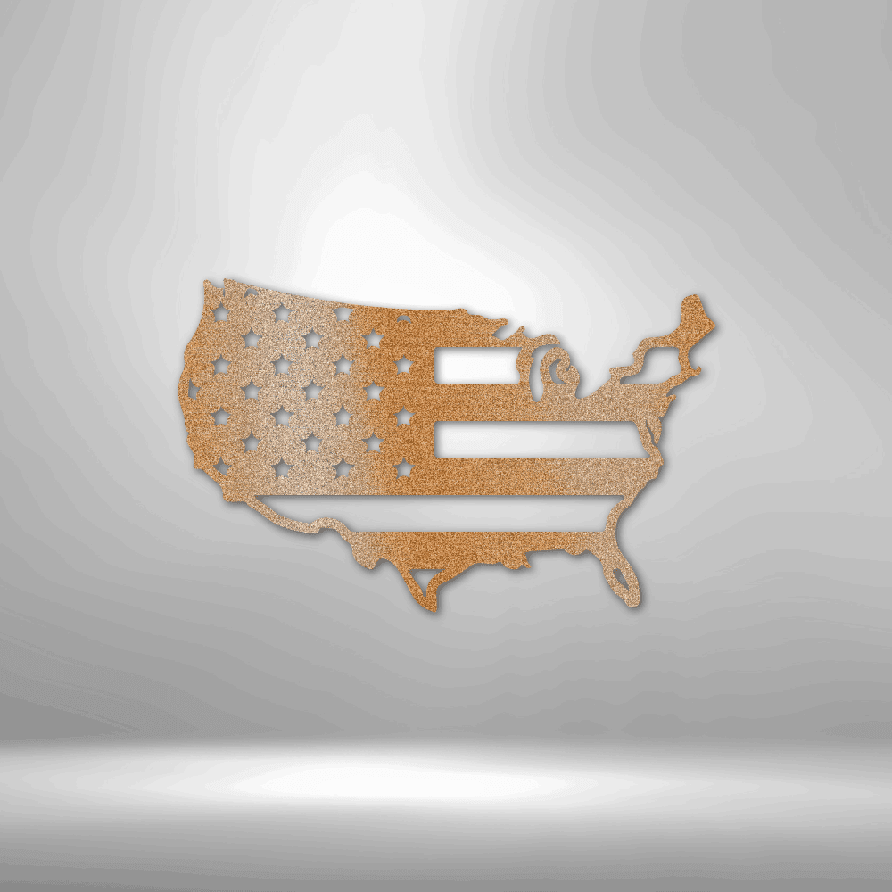 USA Flag Steel Sign Laser Cut Powder Coated Home & Office Metal Wall ...
