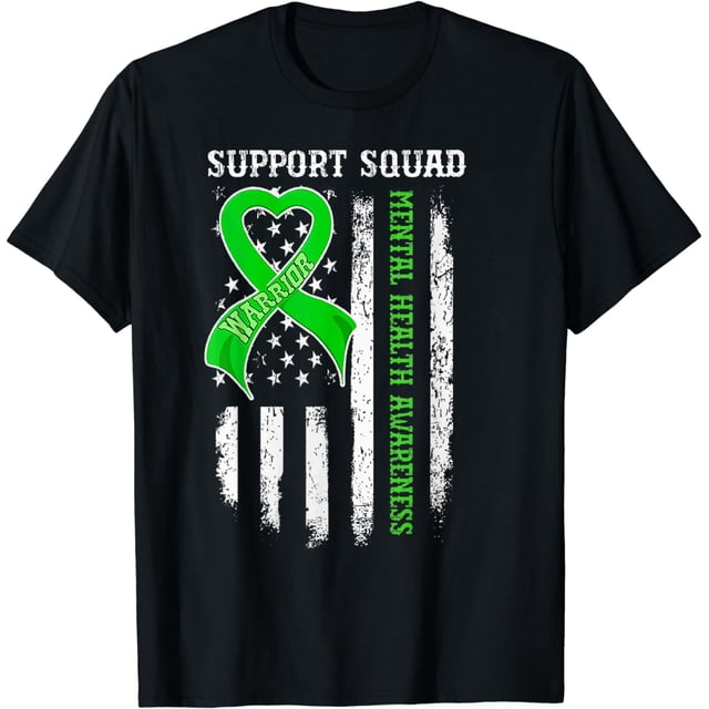 USA Flag Support Squad Mental Health Awareness Graphic T-Shirt ...