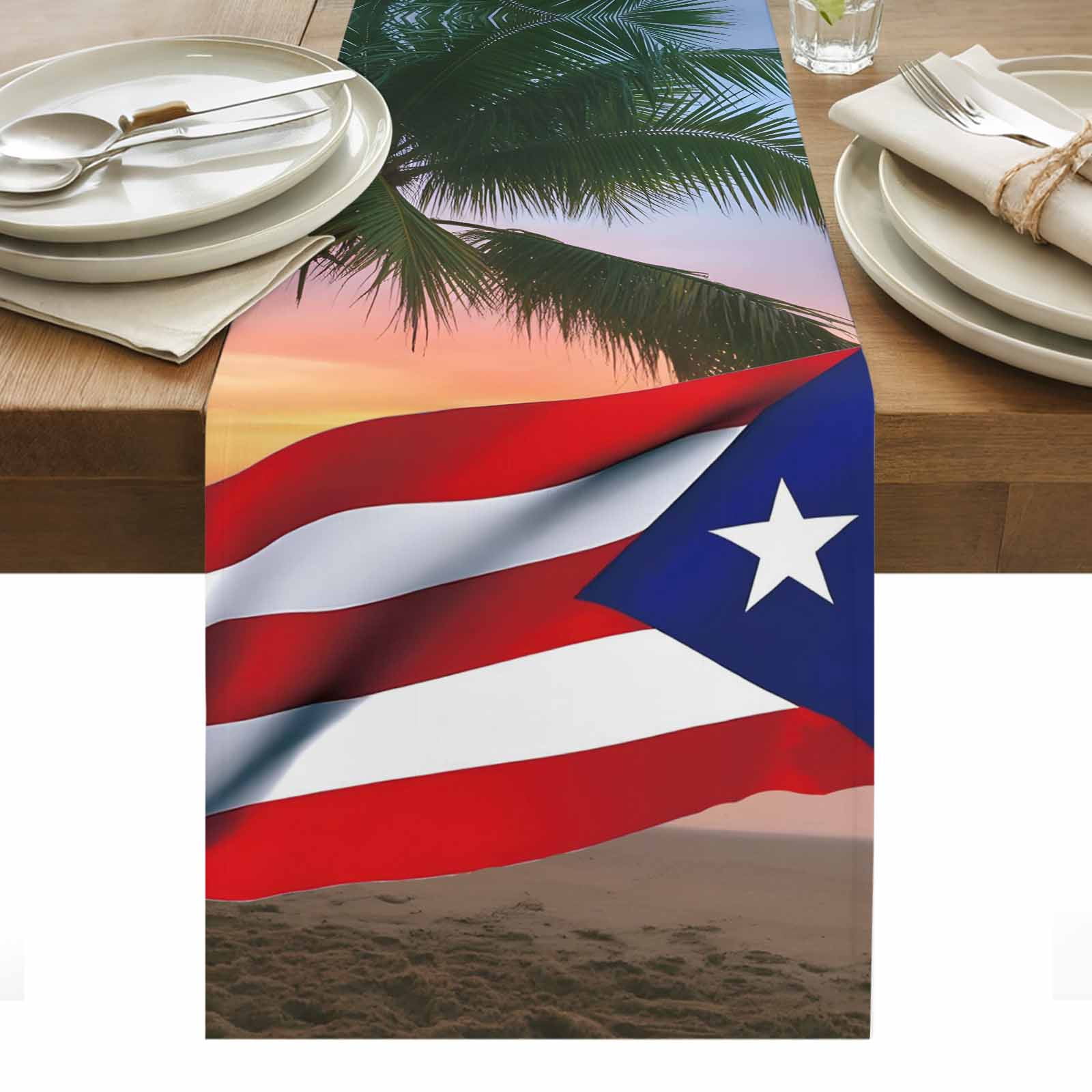 USA Flag Table Runner - 72 Inch Long, Kitchen Dining Table Runner ...