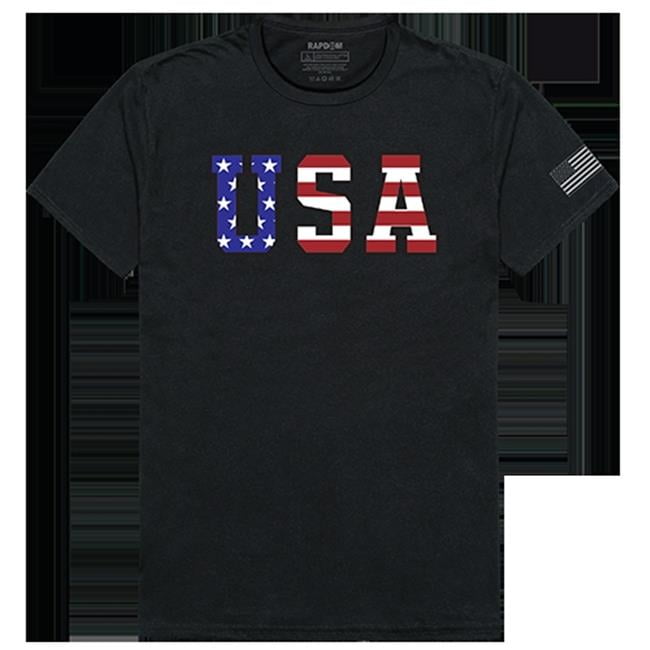 USA Flag Text Tactical Graphics Tee - Black - Extra Large - Walmart.com