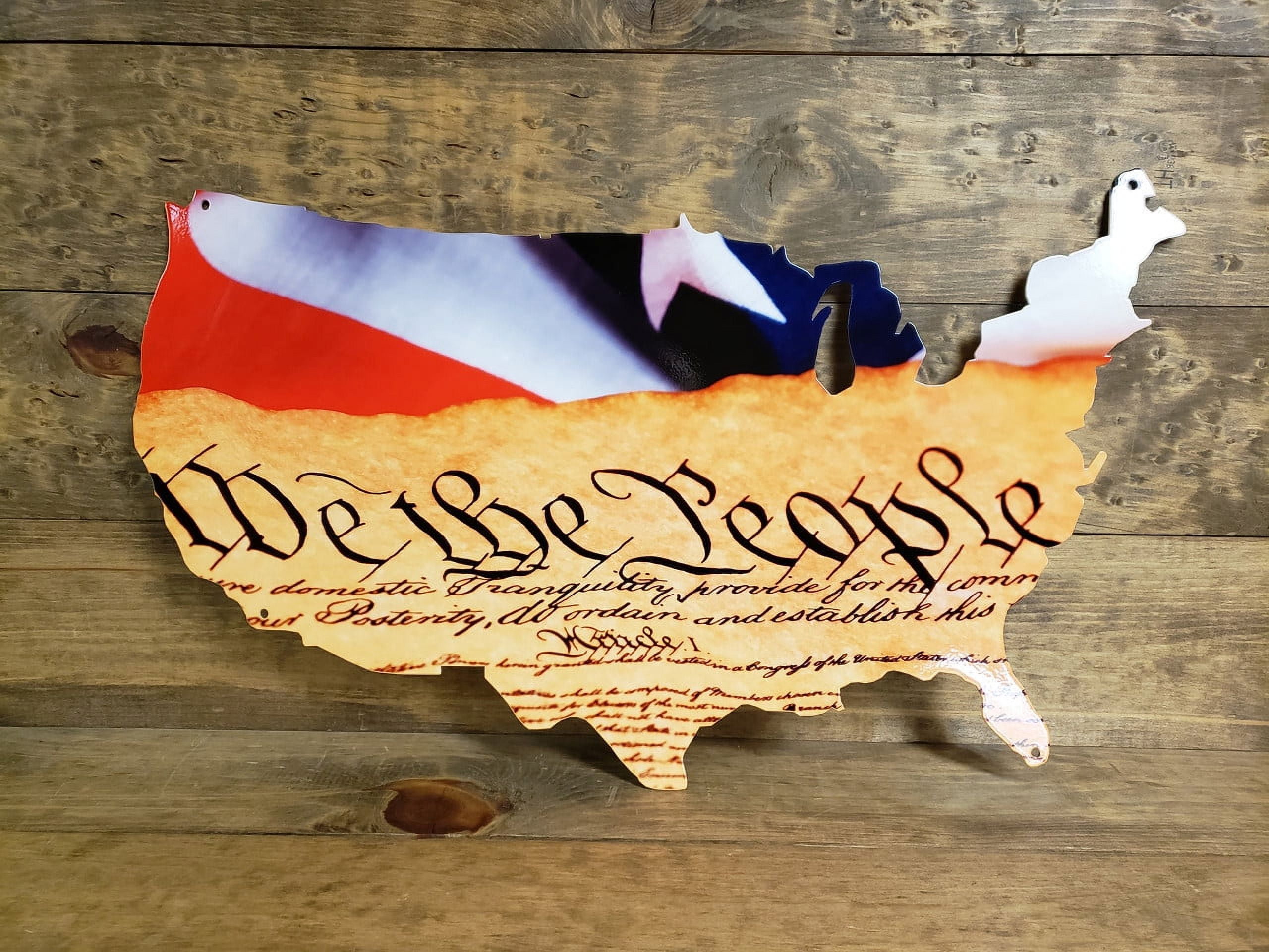 USA Flag " We the People" Steel Sign 24X14 - Walmart.com