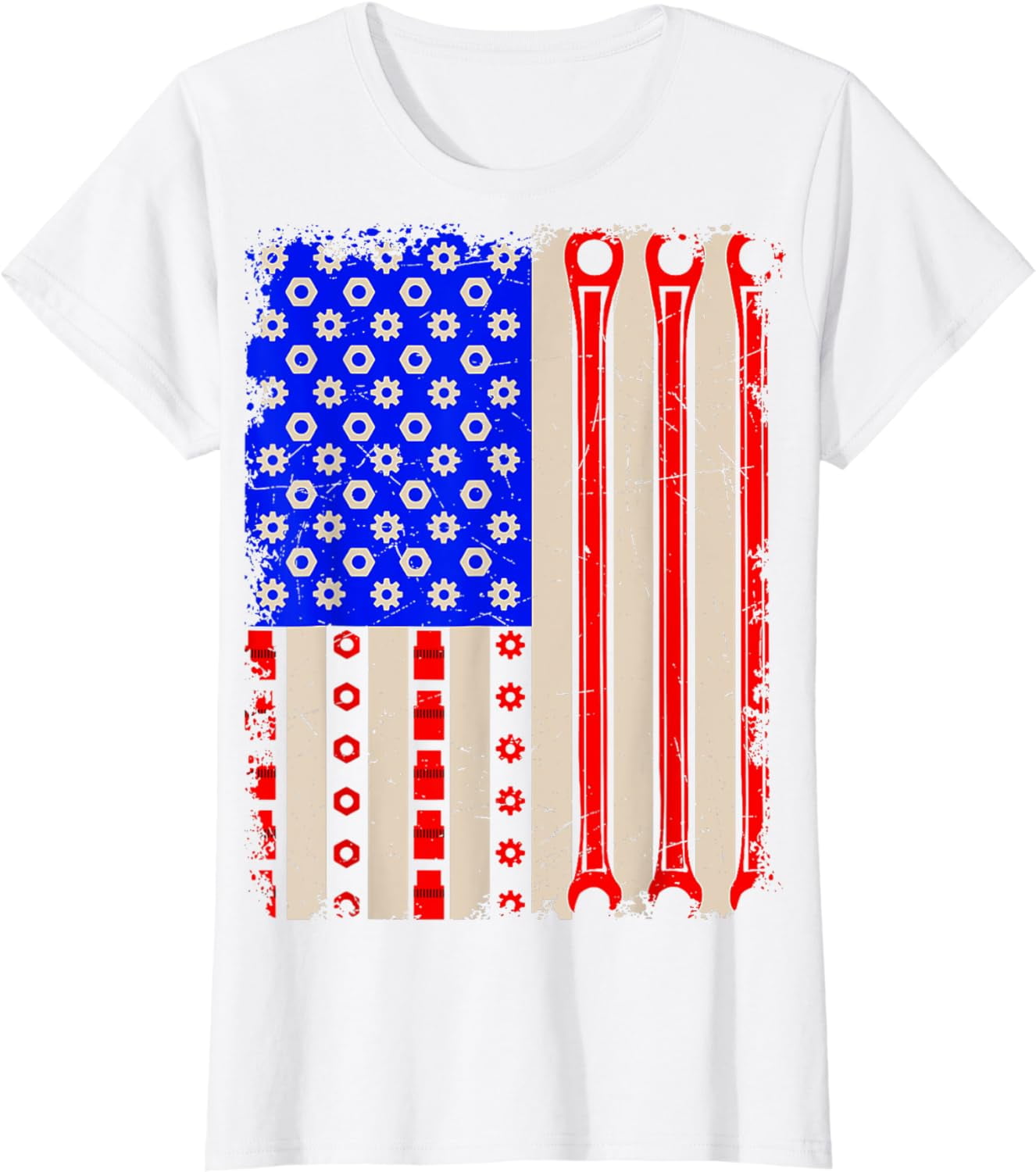 USA Flag Wrench Tools Mechanic 4th Of July Independence Day T-Shirt ...