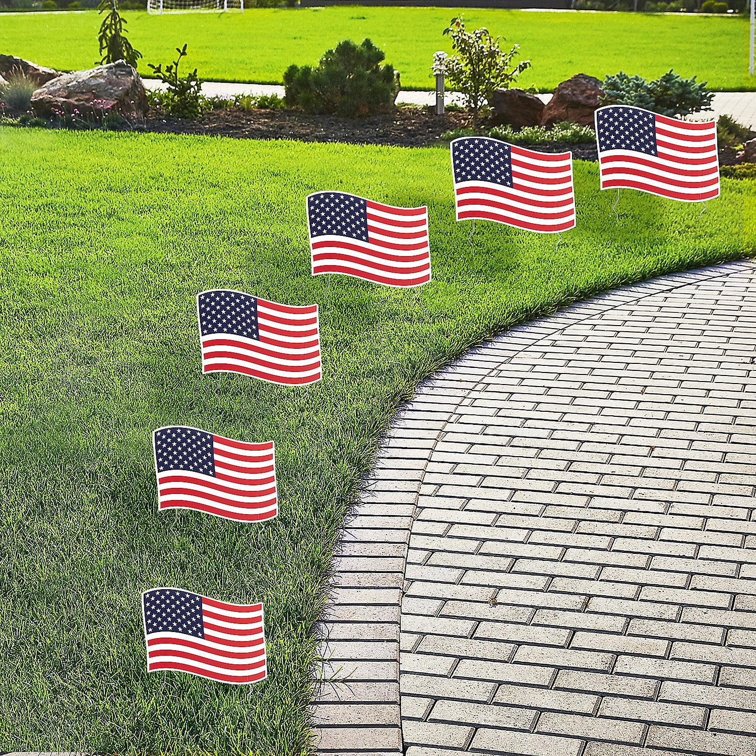 USA Flag Yard Signs - 6 Pieces - Walmart.com