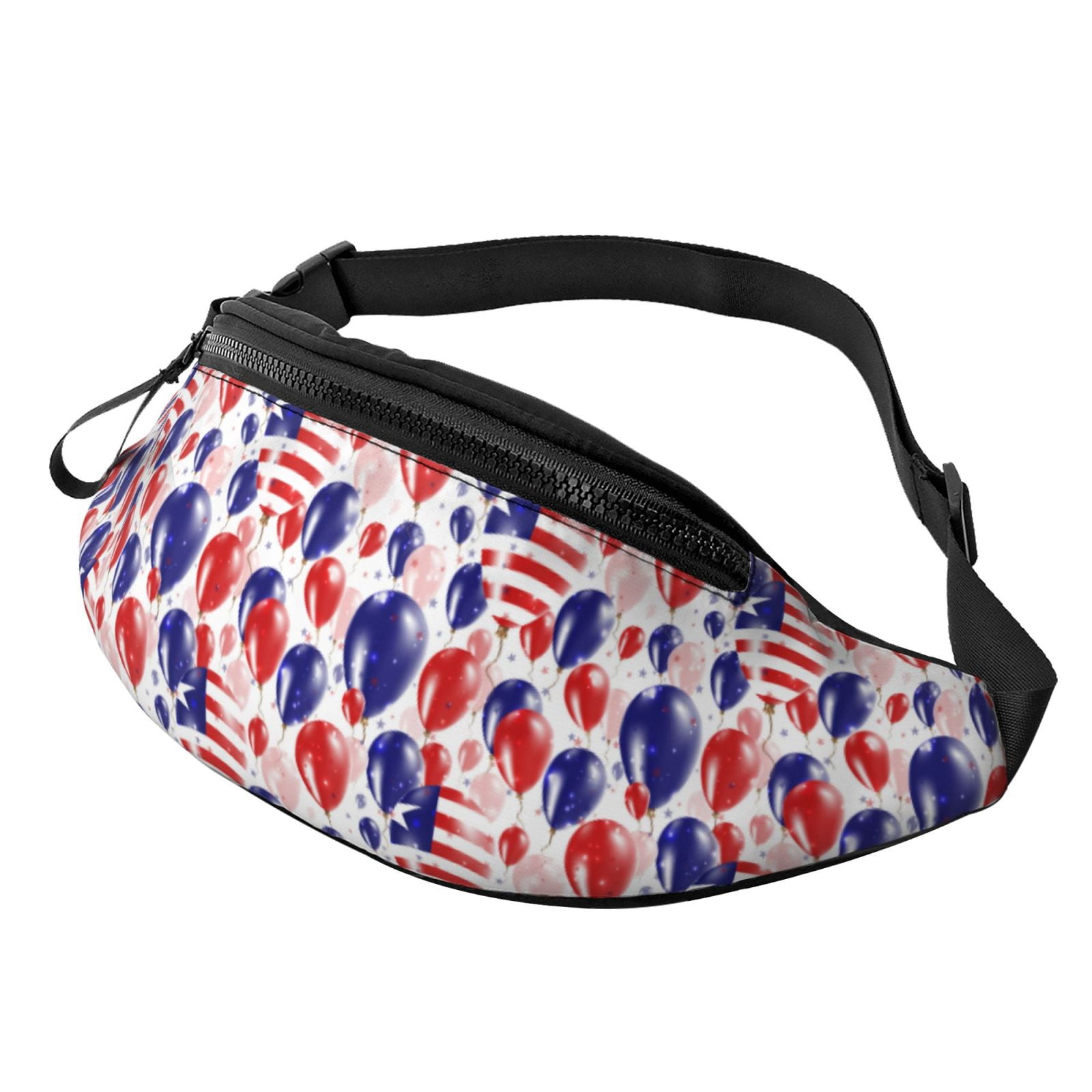 USA Flag balloon Print Fanny Packs Waist Bag Crossbody Bags for Women ...