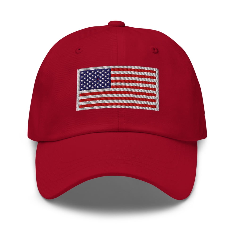 USA Flag hat, US 1776 embroidered cap (Cranberry) - Walmart.com