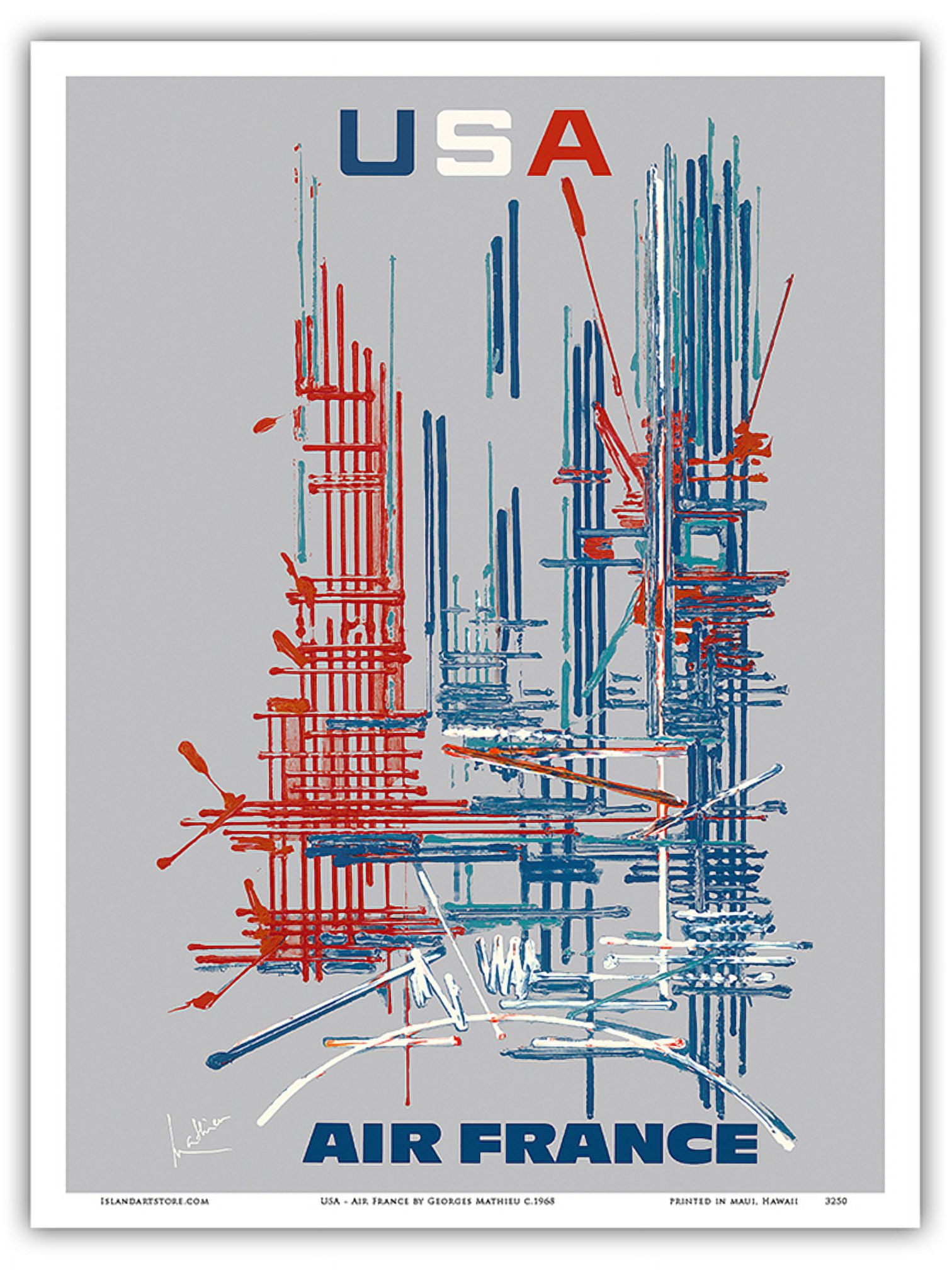 USA - France - American Abstract Expressionism - Vintage Airline Travel ...
