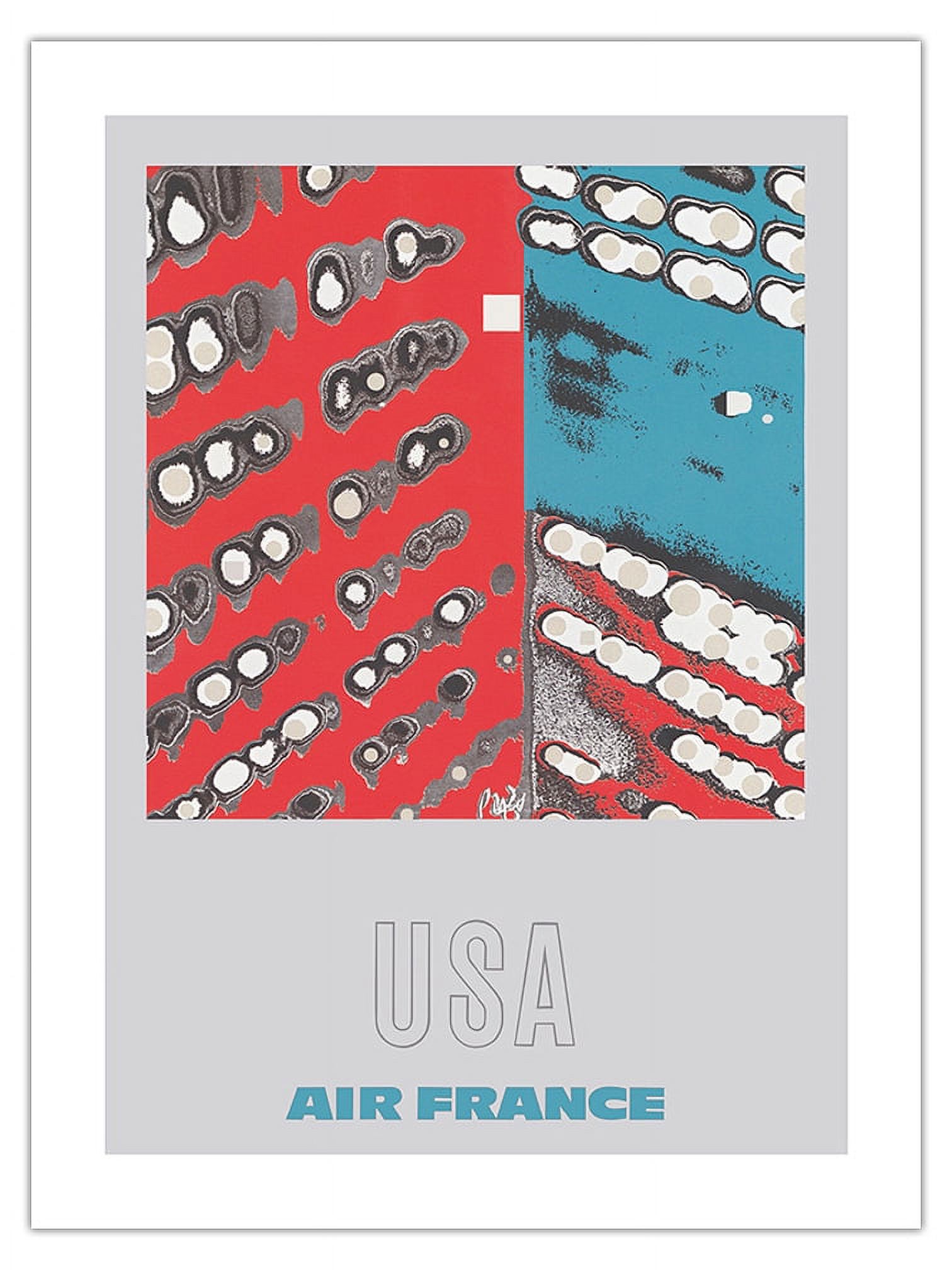 USA - France - Vintage Airline Travel Poster by Raymond Pagés c.1971 ...