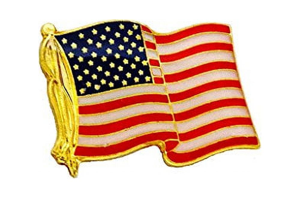 USA Furled Flag Patriotic Lapel Hat Pins PPM7315 (1 Pin, USA Flag ...