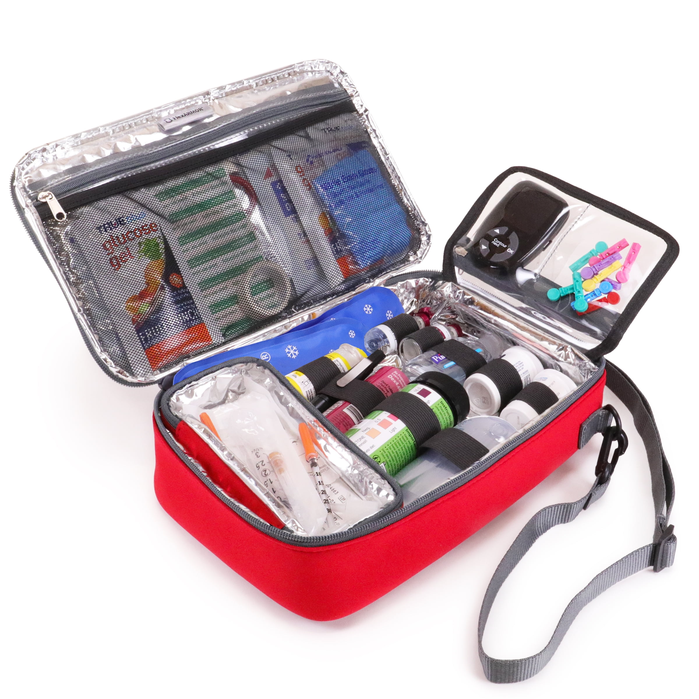 USA GEAR Diabetes Travel Case w/ Shoulder Strap - Store Insulin Vials ...