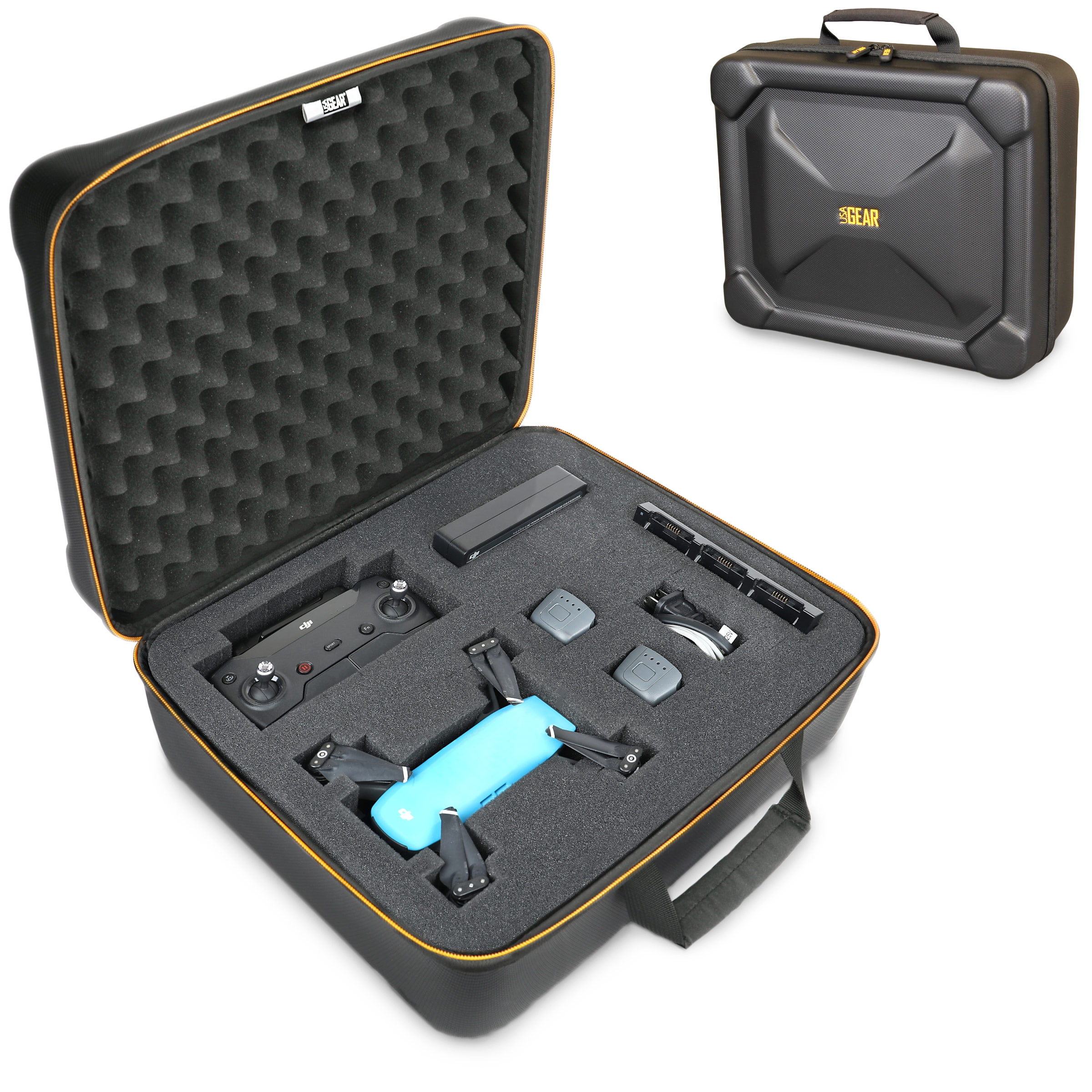 USA GEAR Drone Case with Customizable Foam Interior - Compatible with ...