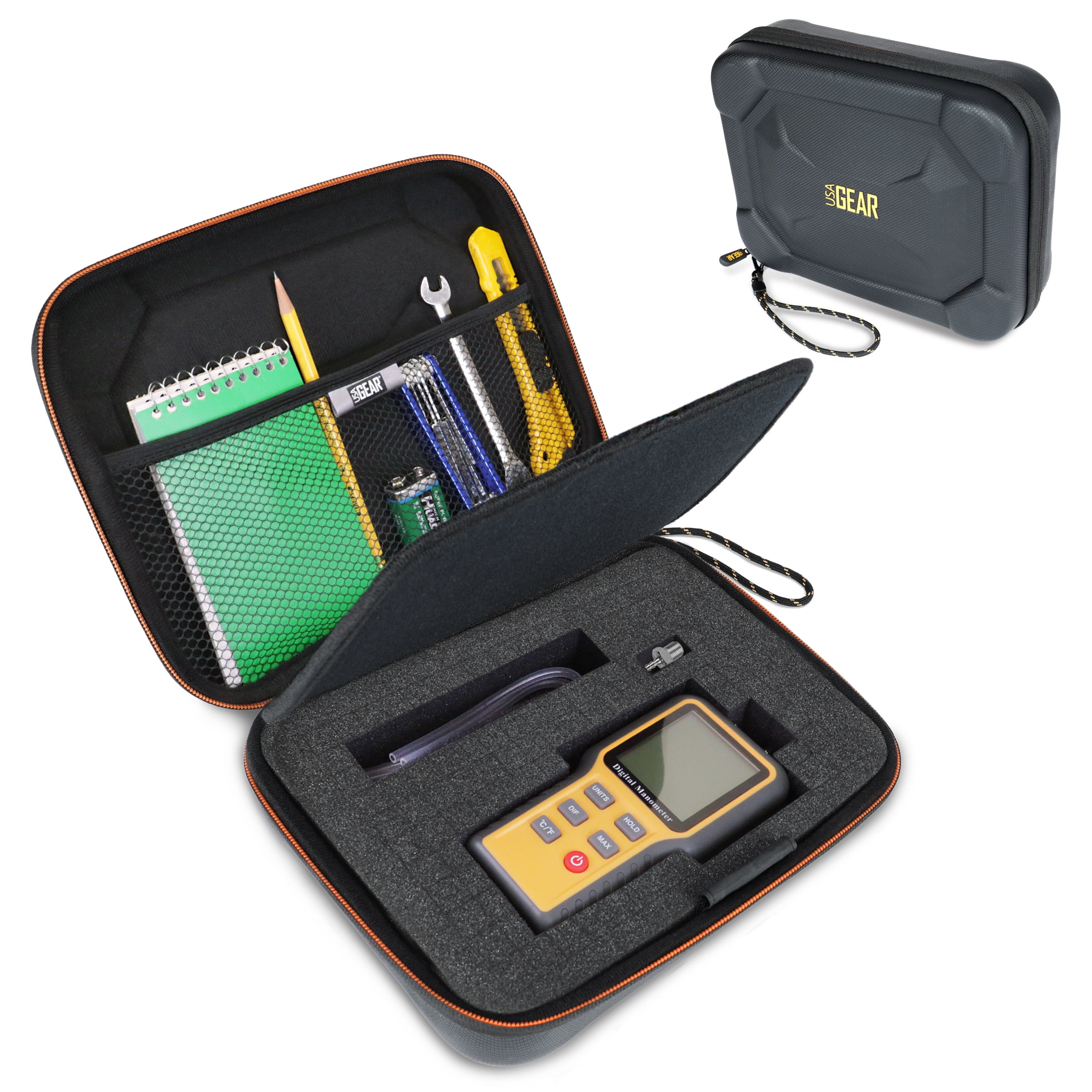 USA GEAR Manometer Case, Hard Water Resistant Exterior, Customizable ...