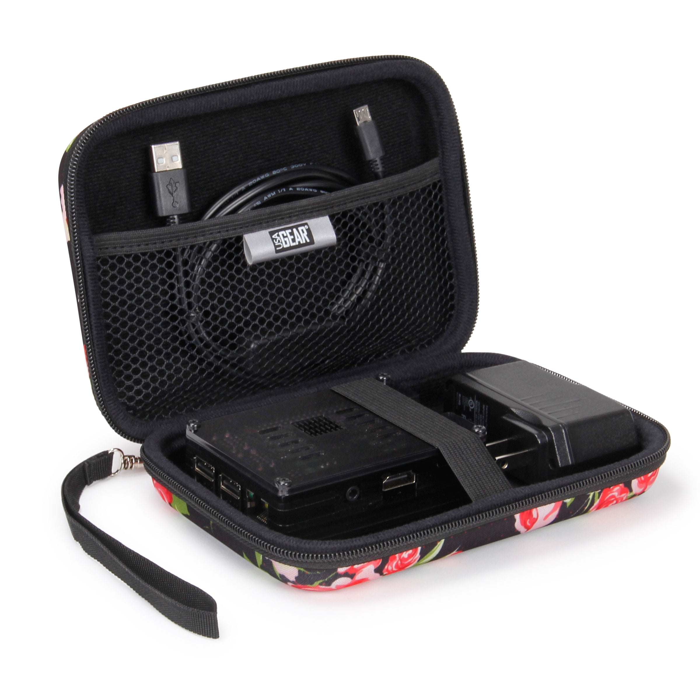 USA GEAR Mini PC Case Compatible with Raspberry Pi 3, Nylon, Hard Shell ...