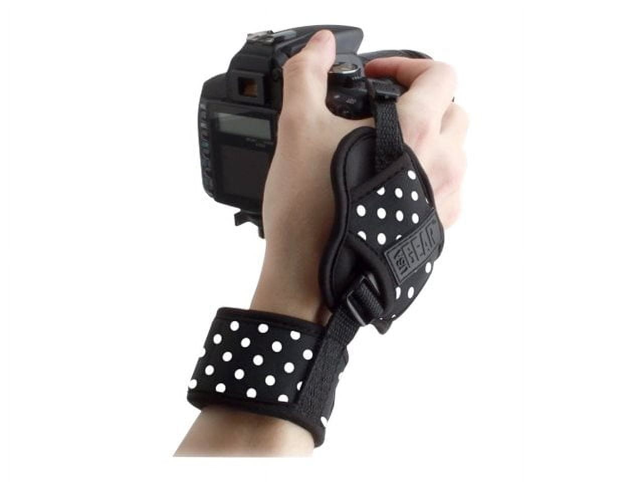 USA GEAR Professional DSLR Camera Hand Grip Strap (Polka Dot) with ...