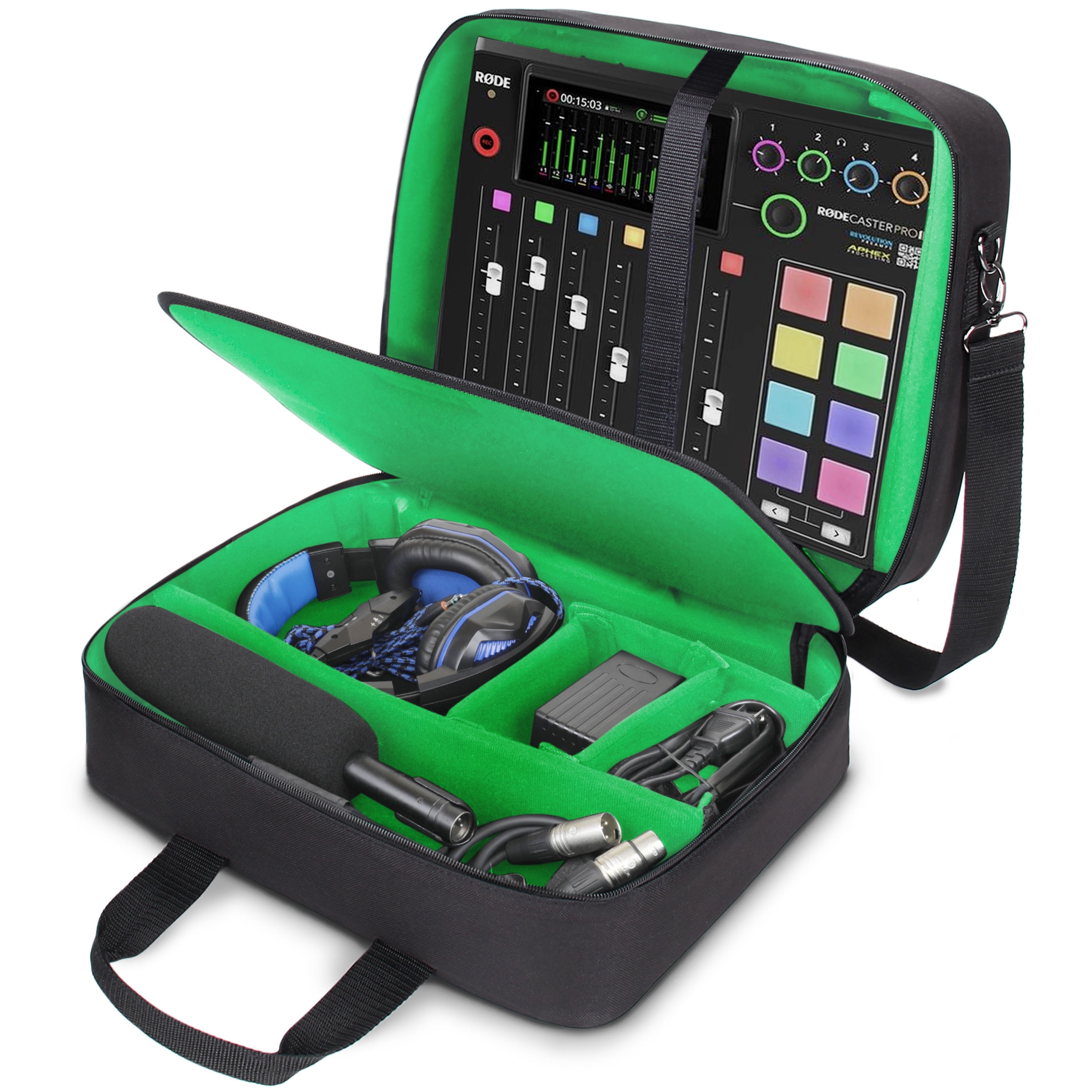 USA GEAR RODECaster Pro Case - Scratch-Resistant, Padded Interior, and ...