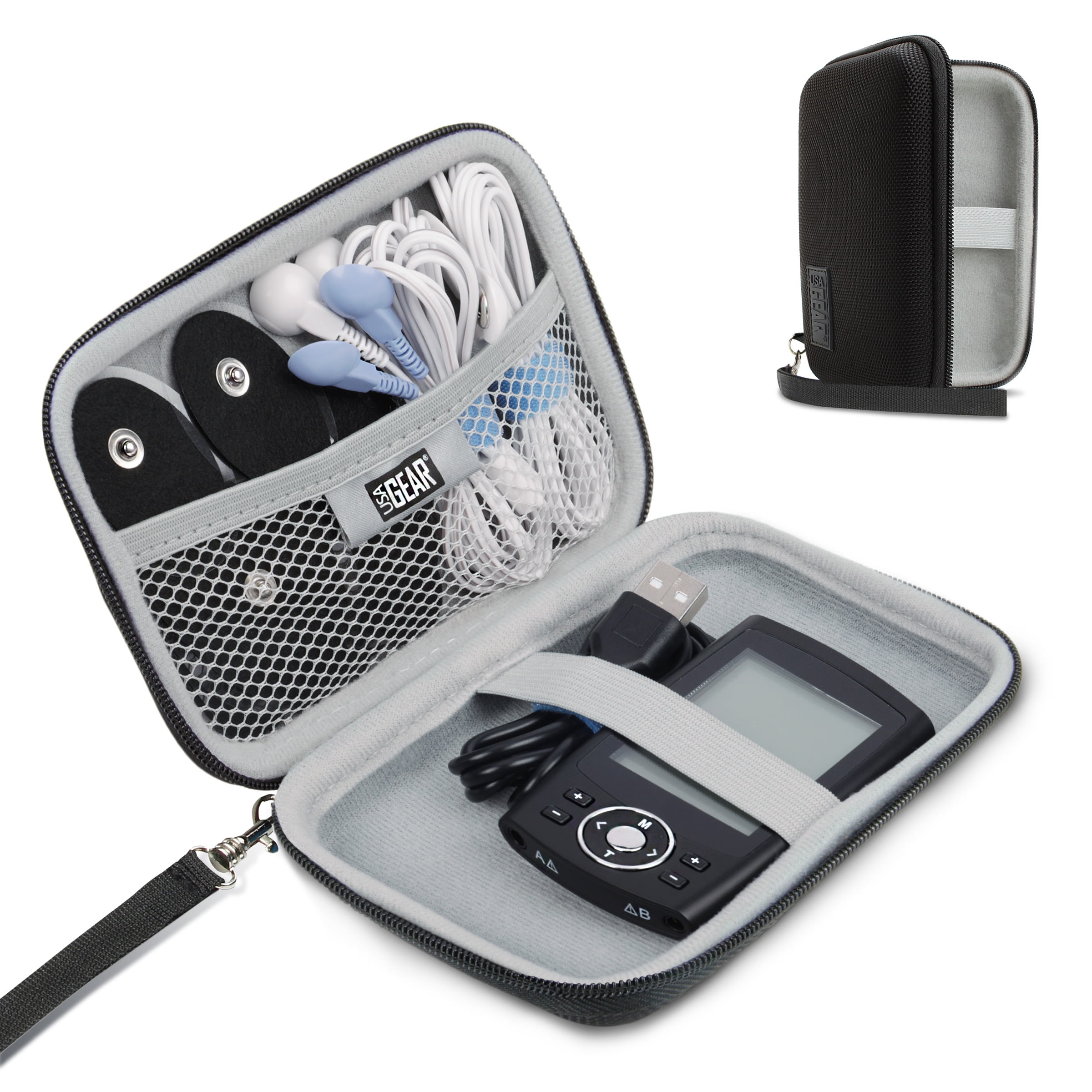 USA GEAR Portable TENS Unit Muscle Stimulators Travel Case, Scratch ...