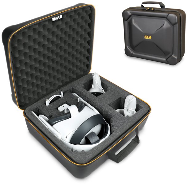 USA Gear VR Headset Case - Hard Shell VR Travel Case with Customizable ...
