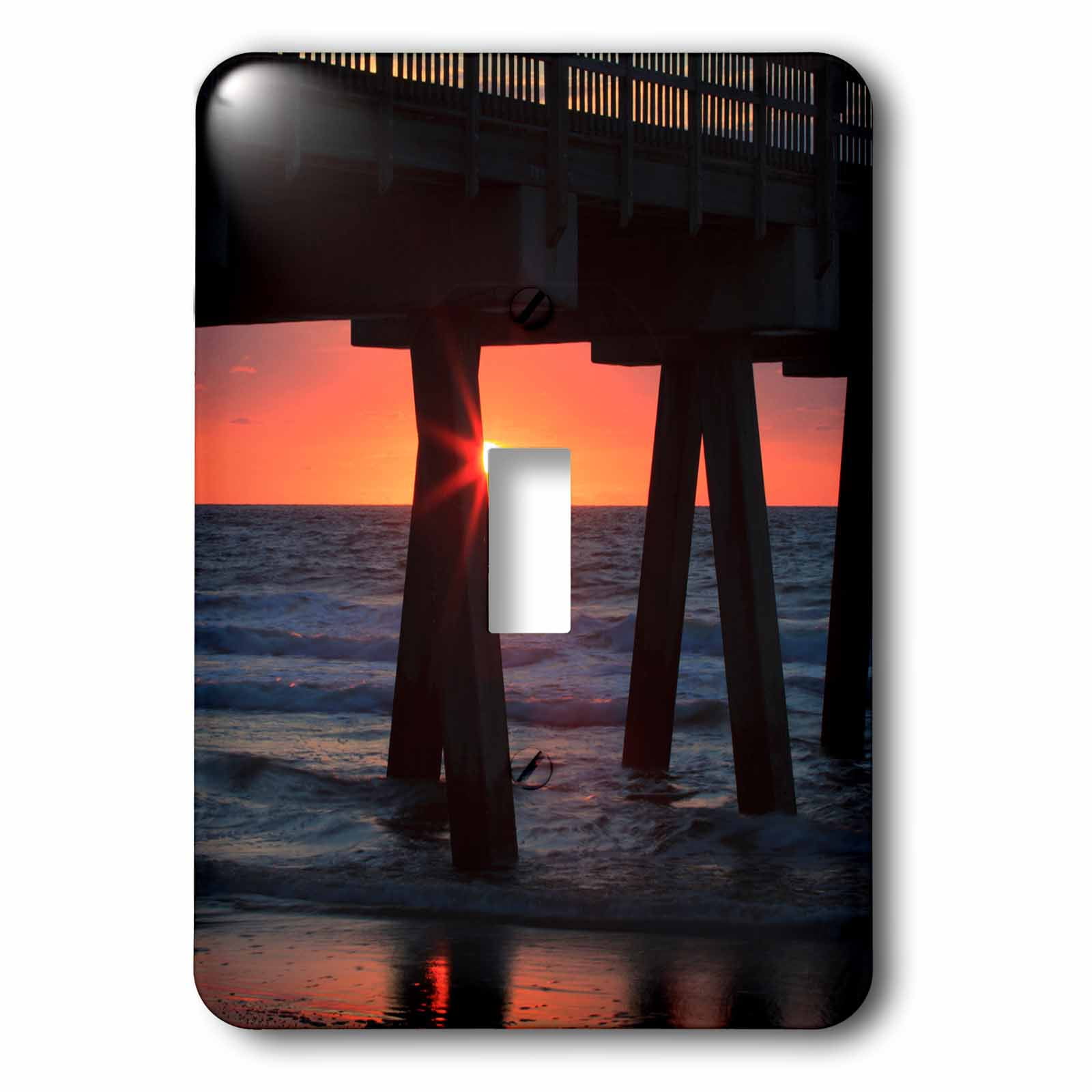 3dRose, USA, Georgia, Tybee Island, Tybee Pier at sunrise., single ...