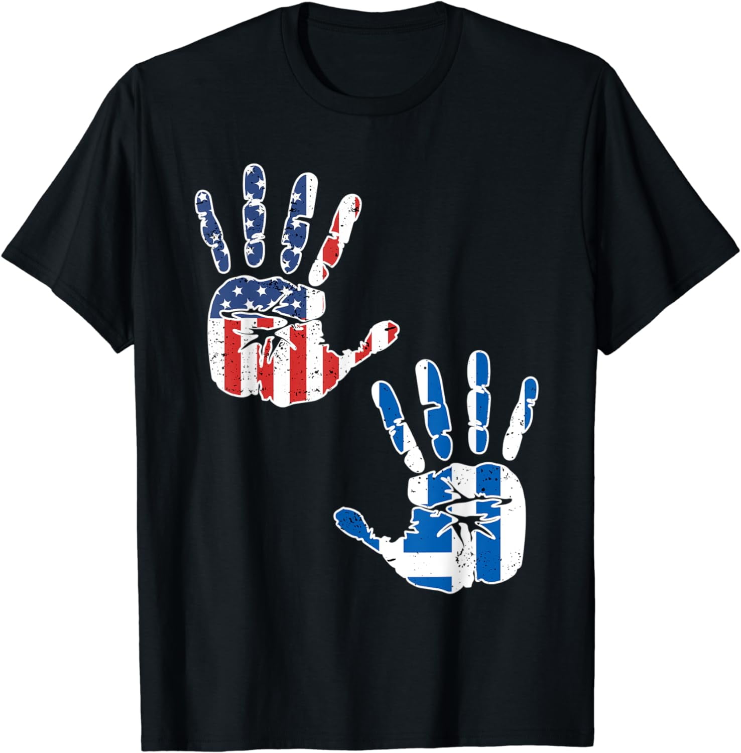USA Greece Handprint & Flag | Proud Greek American Heritage T-Shirt ...