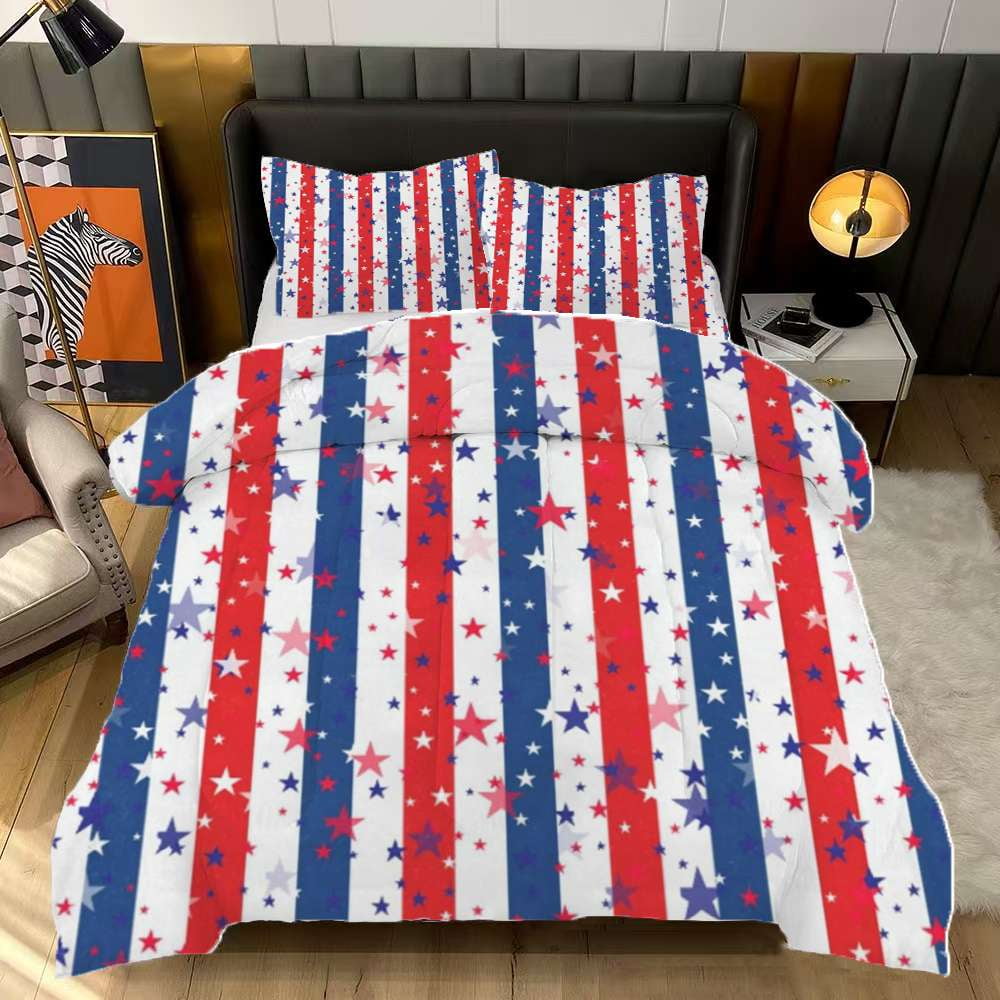 USA Independence Day Comforter Set Queen Size Bedding Set For Travl ...