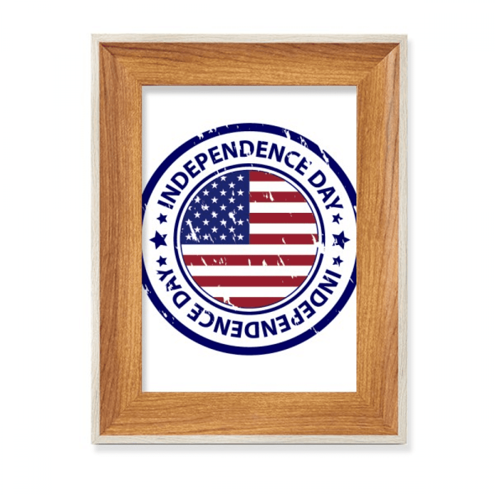 USA Independence Day Flag Postmark Desktop Wooden Photo Frame Display ...