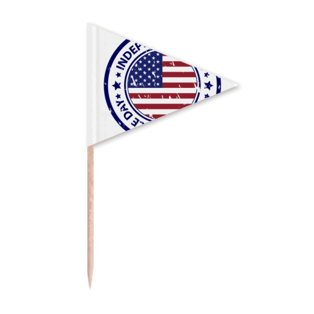 USA Independence Day Flag Postmark Toothpick Triangle Cupcake Toppers ...