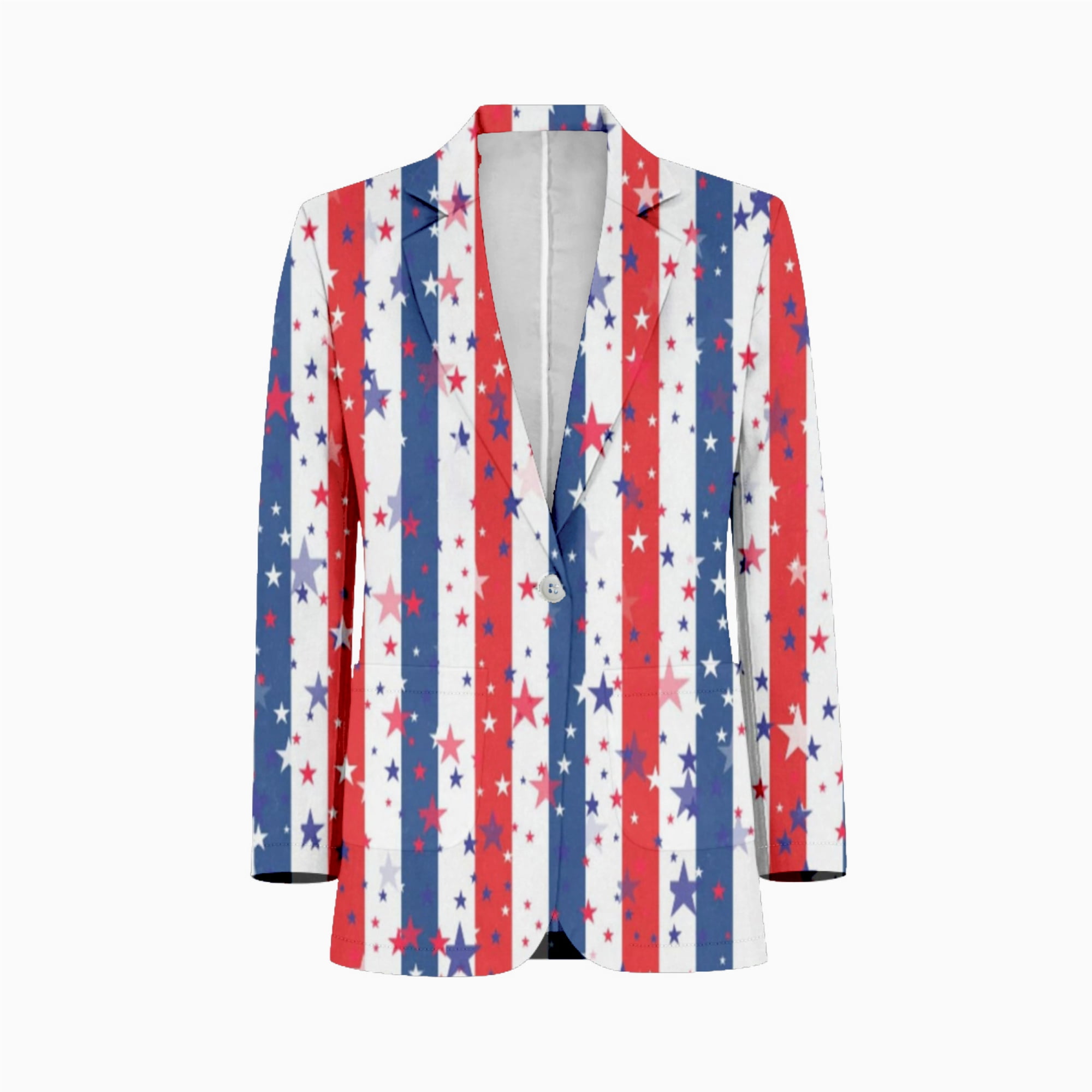 USA Independence Day Men's Suit Blazer Casual Party Wear Slim Fit Suit ...