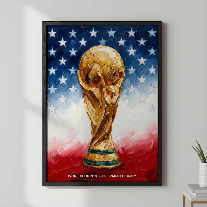USA Inspired Football Wall Art Featuring World Cup 2026 Theme, Modern ...