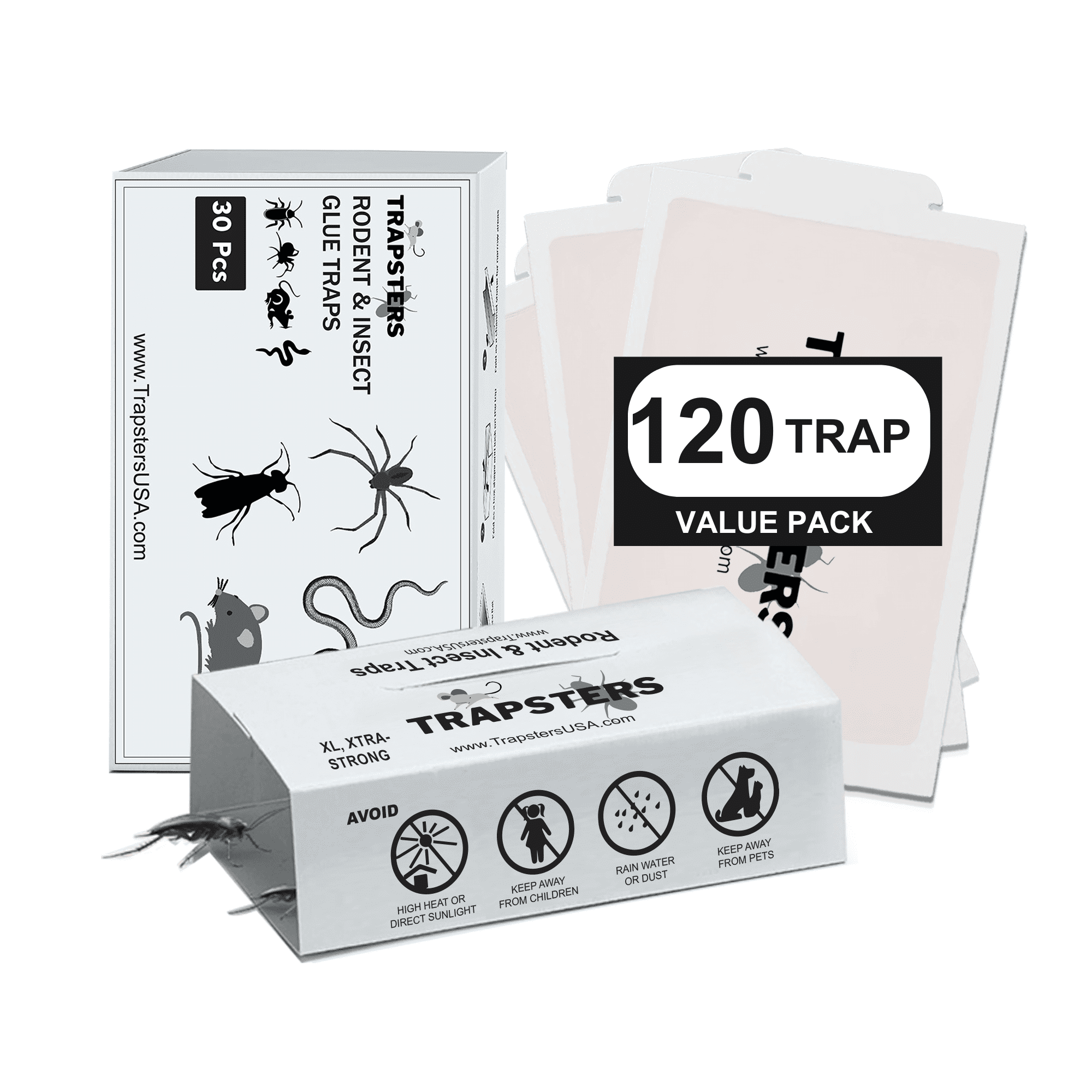 USA Jumbo Pest Paper Glue Trap Sticky Boards (120CT) - 13.8'' x 8.3 ...