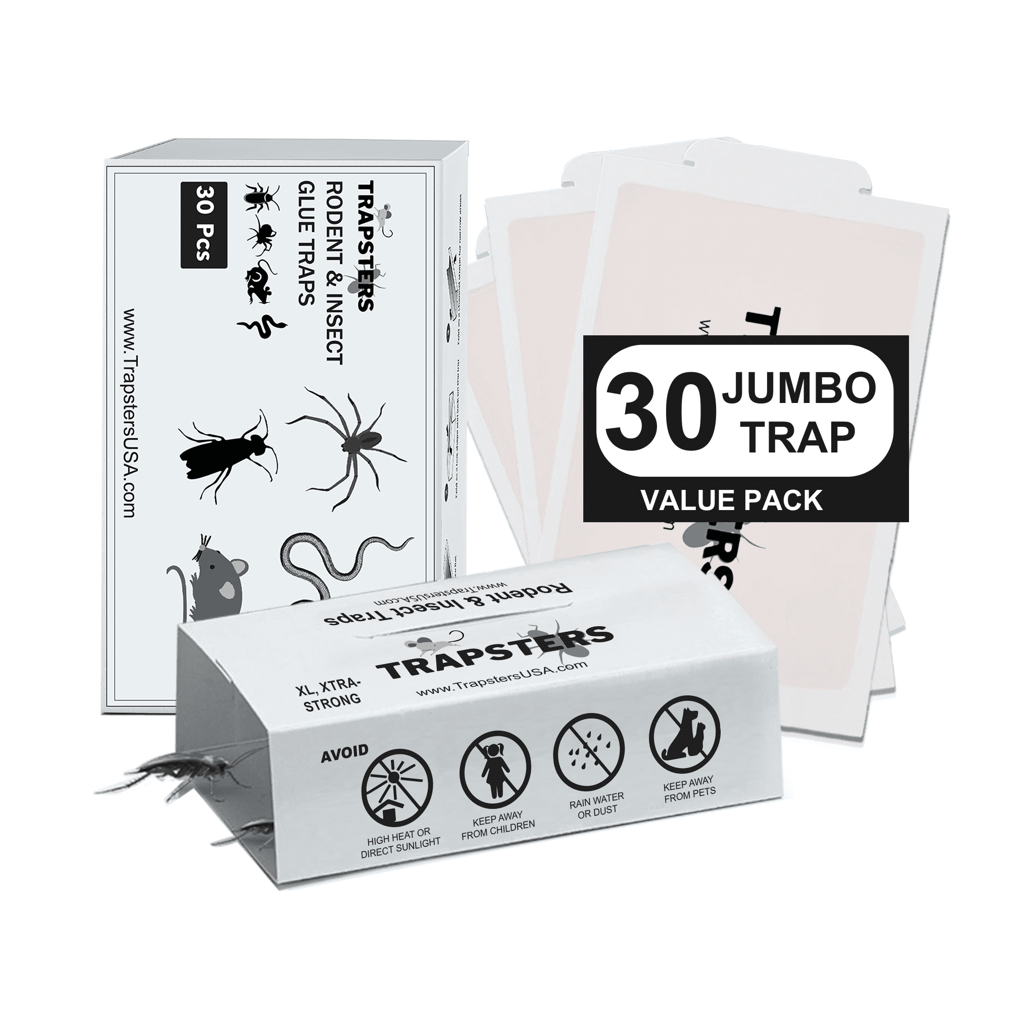 USA Jumbo Pest Paper Glue Trap Sticky Boards (30CT) - 13.8'' x 8.3 ...