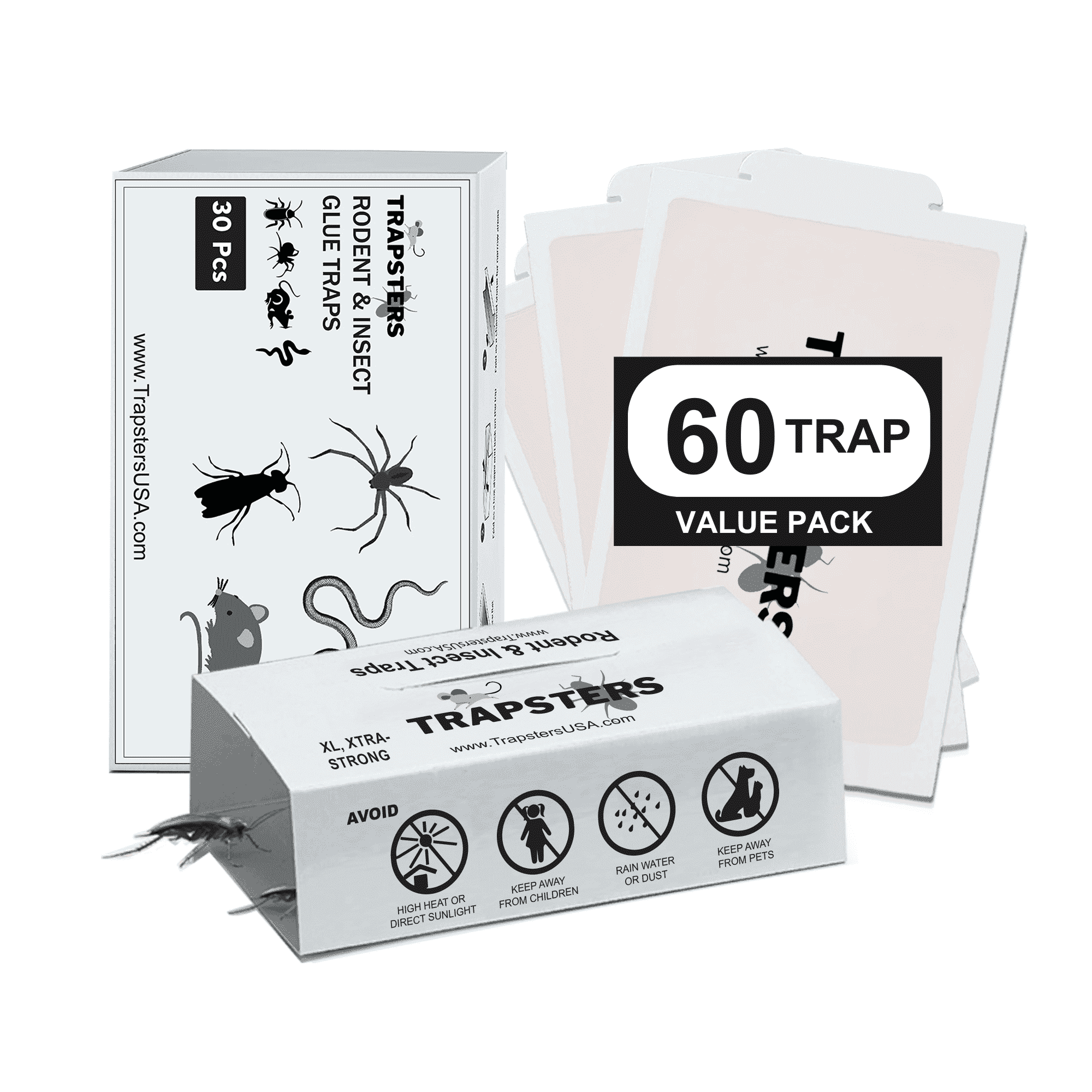 USA Jumbo Pest Paper Glue Trap Sticky Boards (60CT) - 13.8'' x 8.3 ...