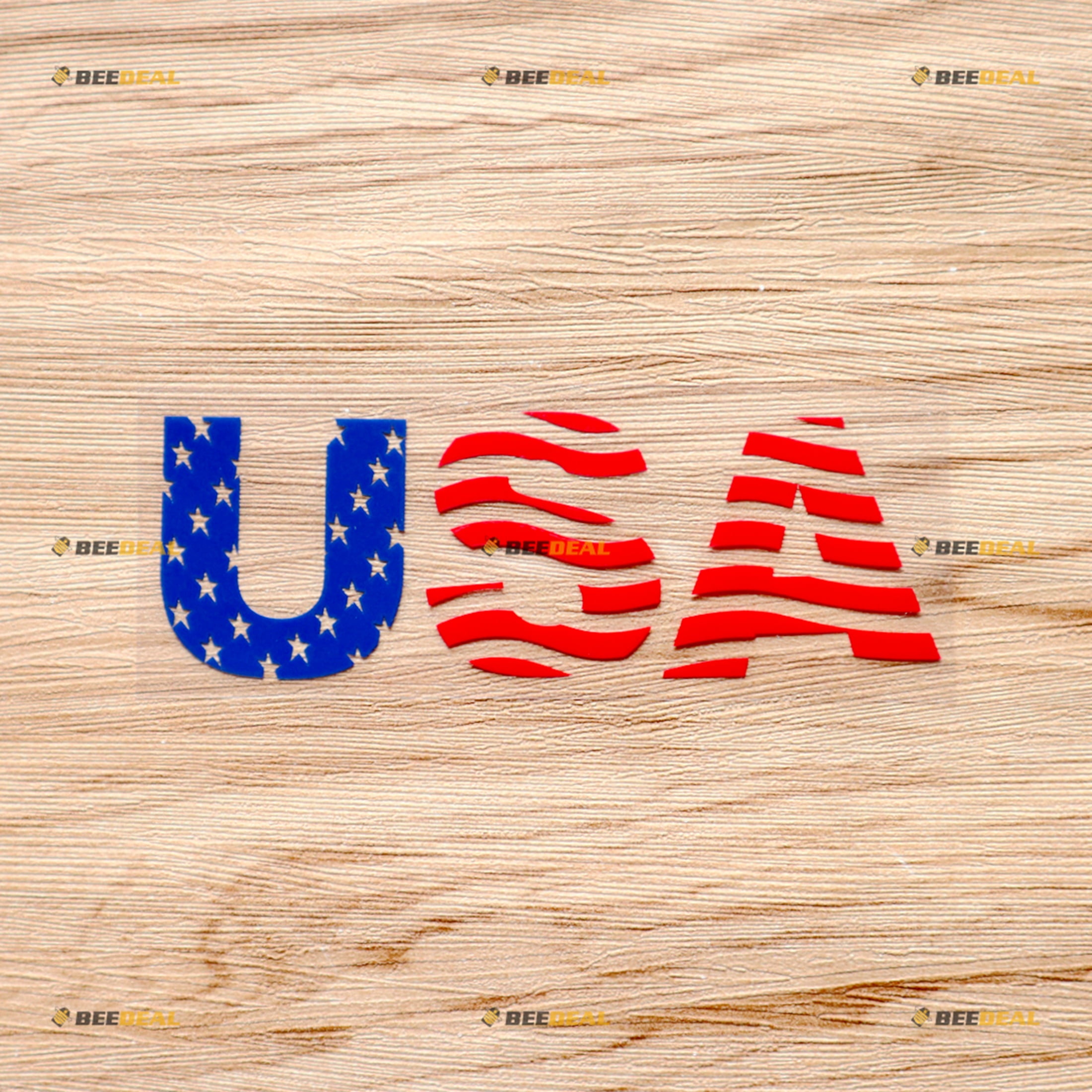 USA Lettering Sticker Decal Vinyl American Flag Color - Blue+Red 5 ...