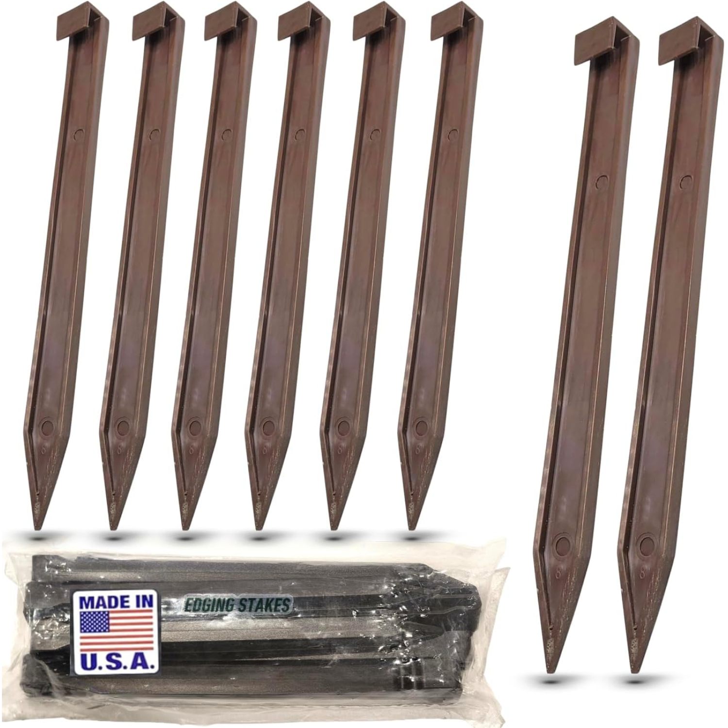 USA MADE (100 PACK) Brown Nylon Landscape Edging Anchoring Plastic ...