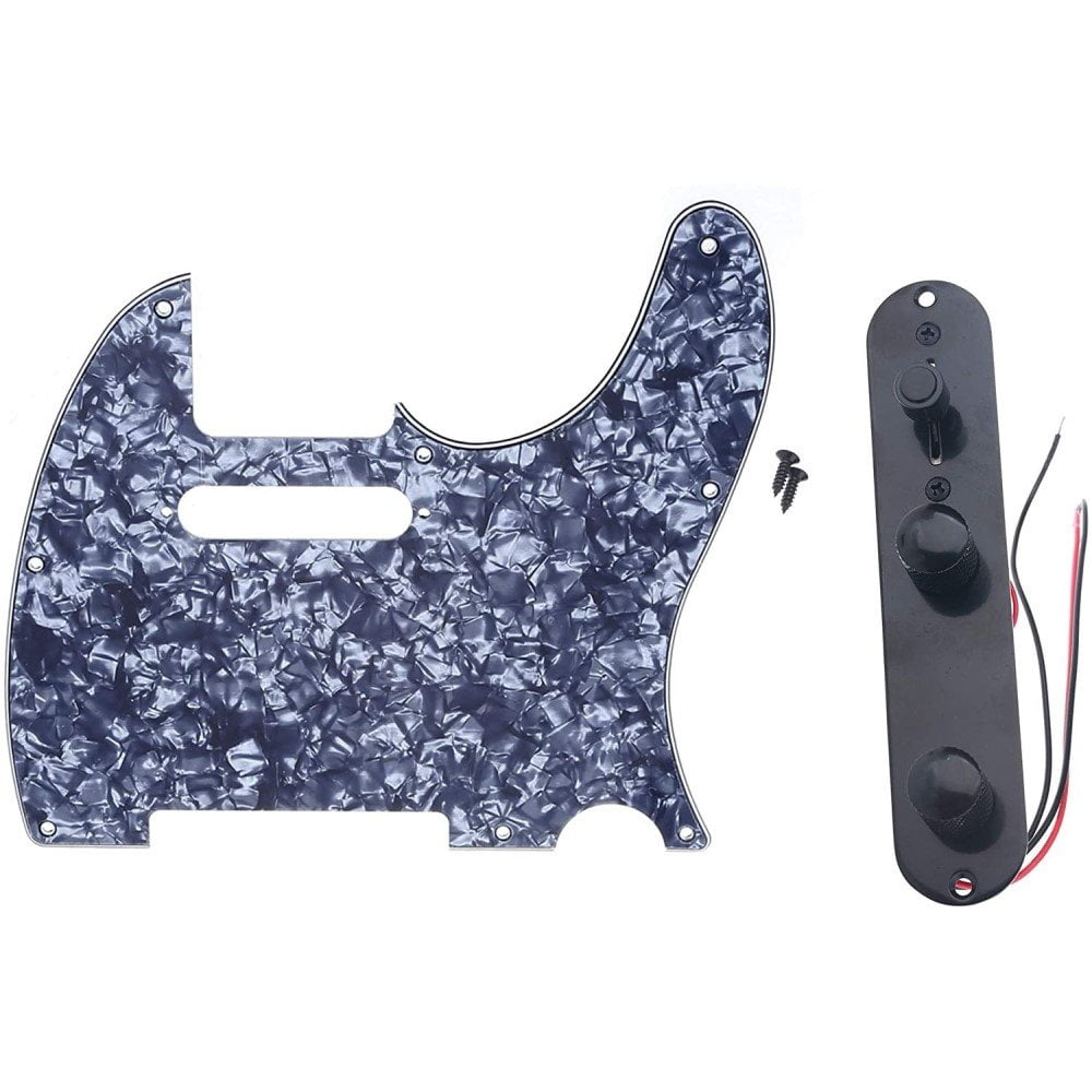 USA MIM Telecaster Pickguard and Loaded Control Plate Pearl Grey Blue ...