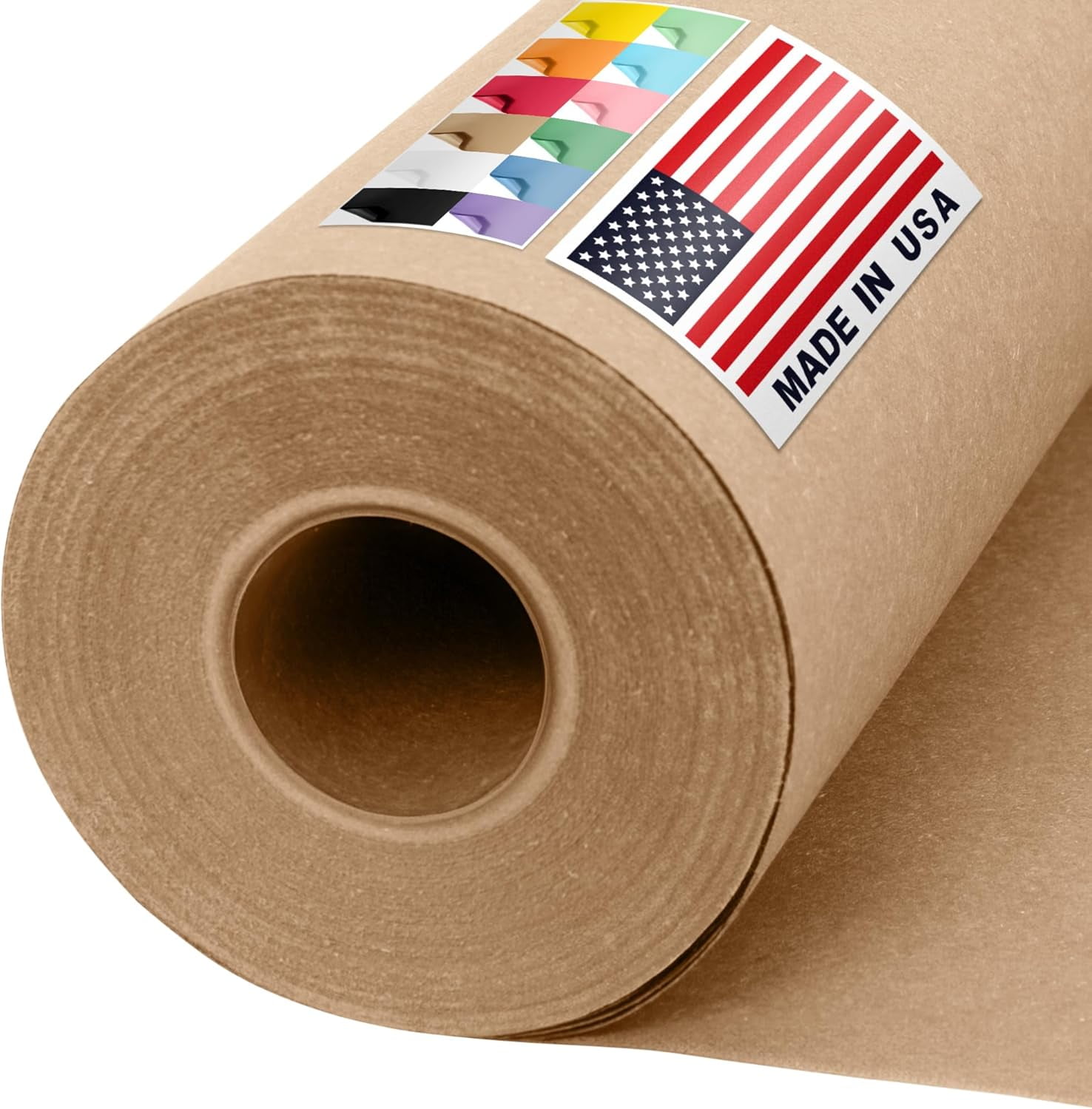 USA Made 36" x 1200" Brown Kraft Paper Roll, 45 lbs Thickness, American ...