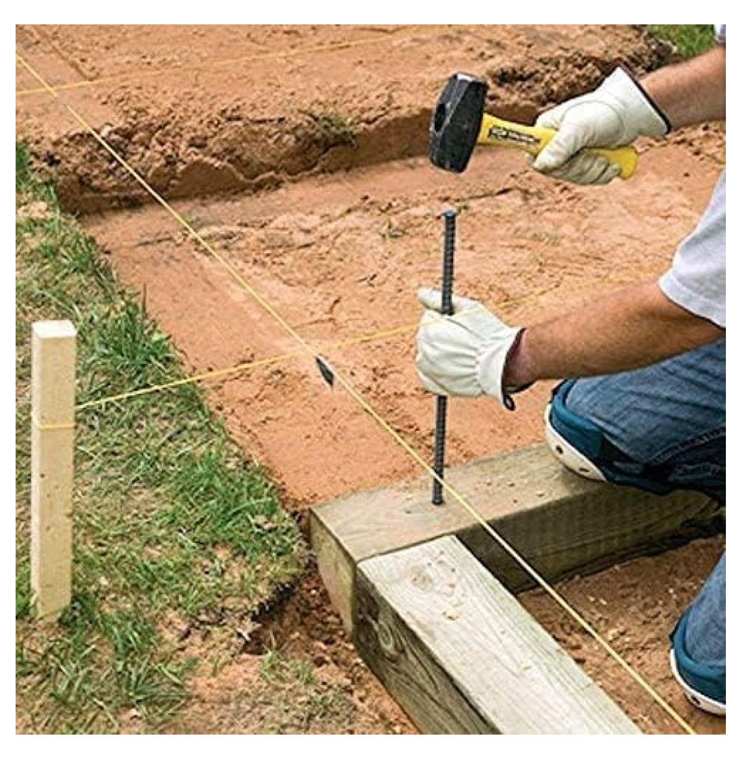 USA Made - (4-Pack) Ground Anchor Stakes 12 inch #3 Heavy Duty 3/8 Inch ...