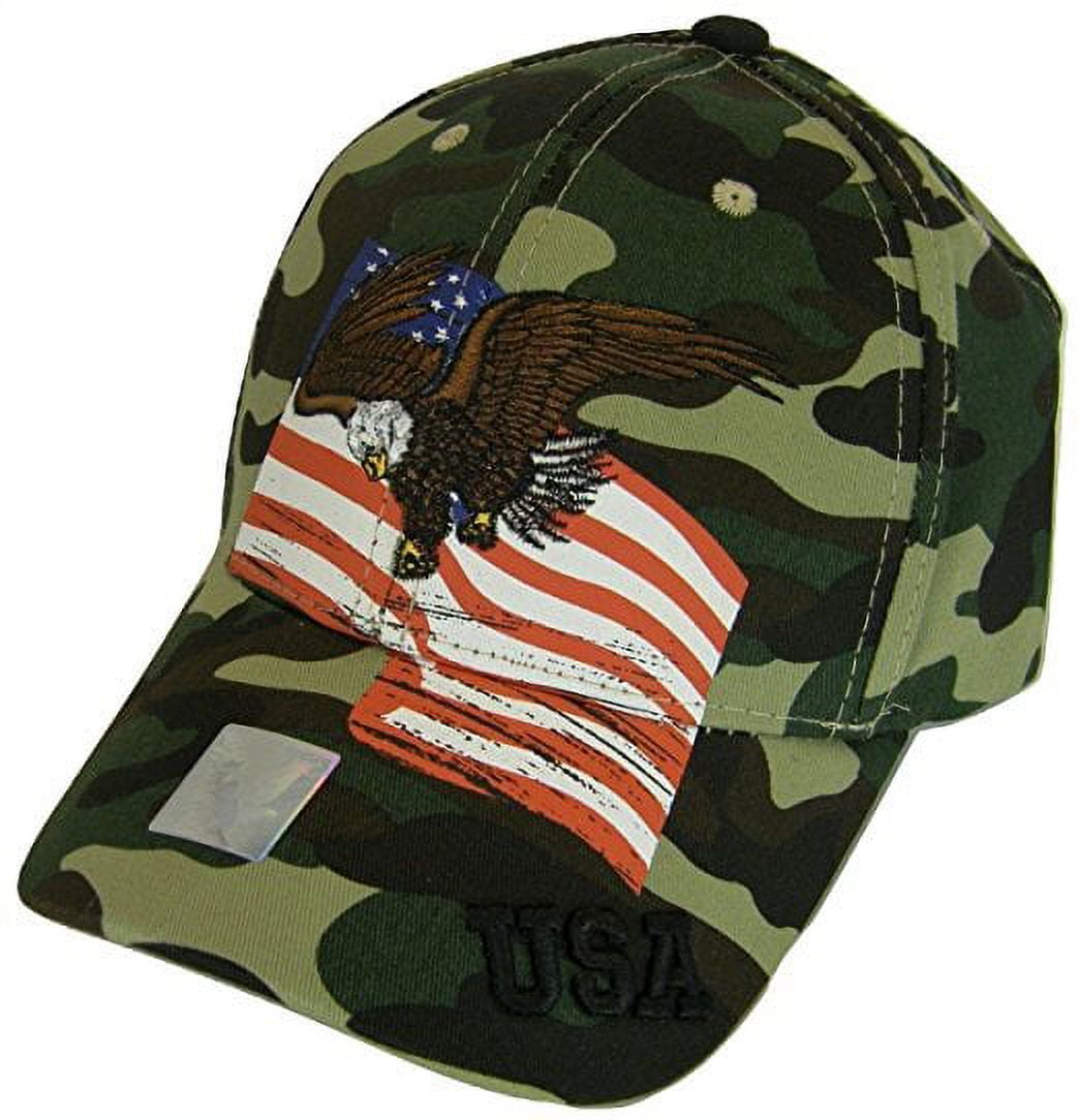 USA Men's Patriotic American Bald Eagle Adjustable Baseball Cap ...