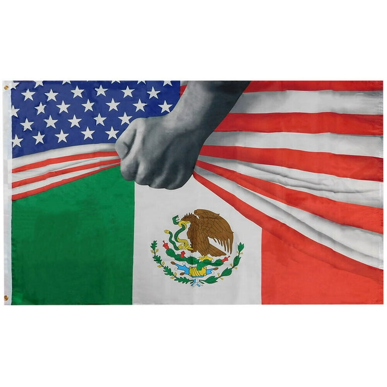 Mexican Flag Over American Flag